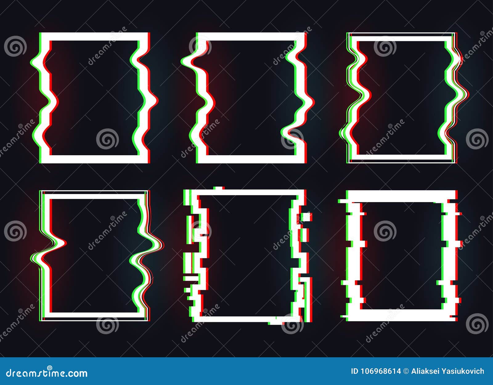 Frame in glitch style. stock vector. Illustration of glitch - 106968614