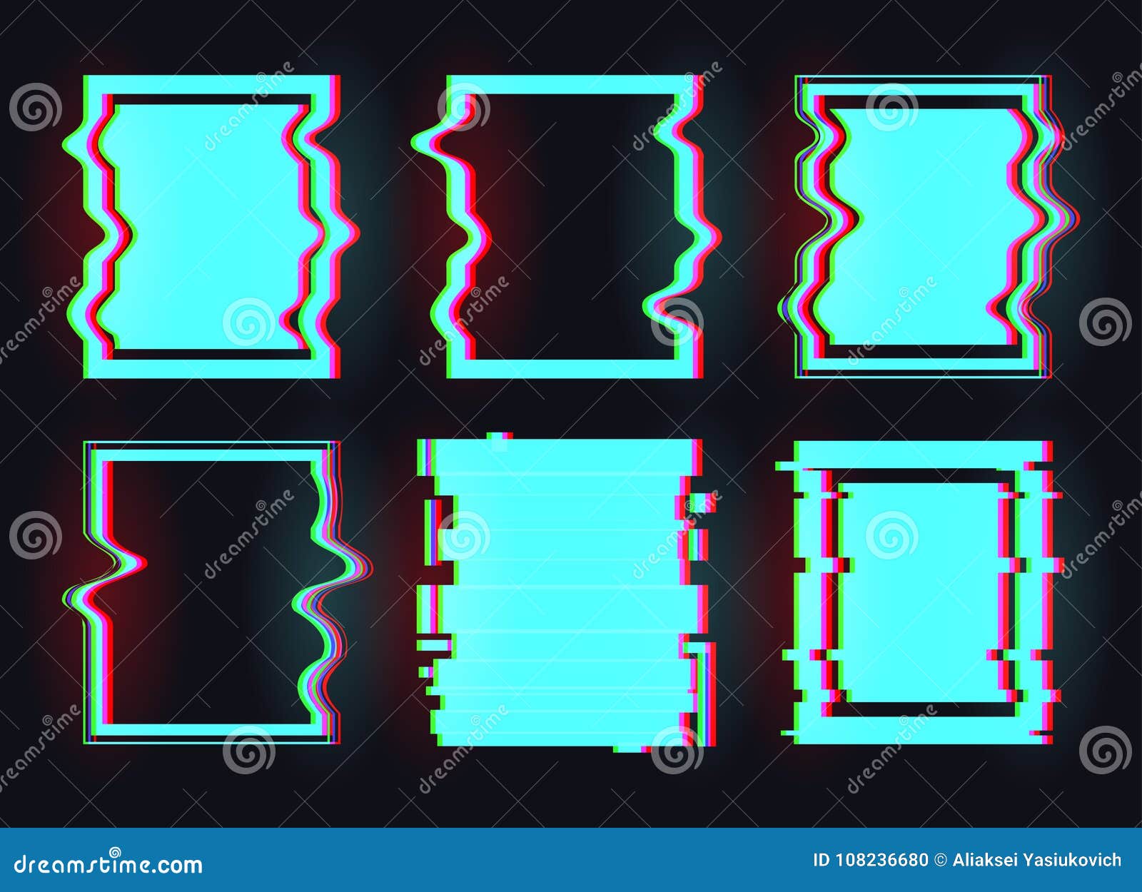 Frame in glitch style. stock vector. Illustration of numbers - 108236680