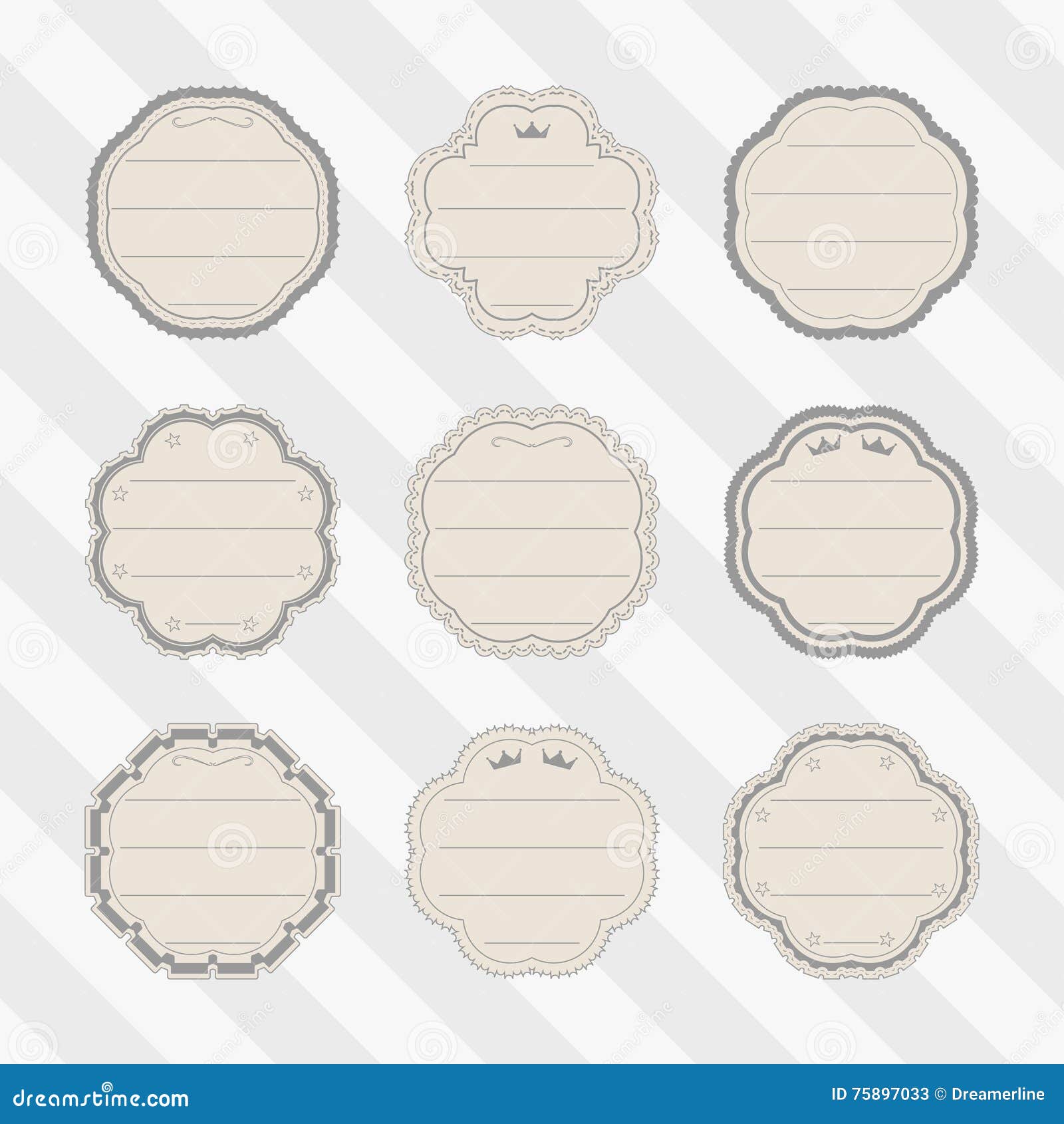 Vector Set of Frame Vintage Labels for the Signature of Notebooks Stock ...