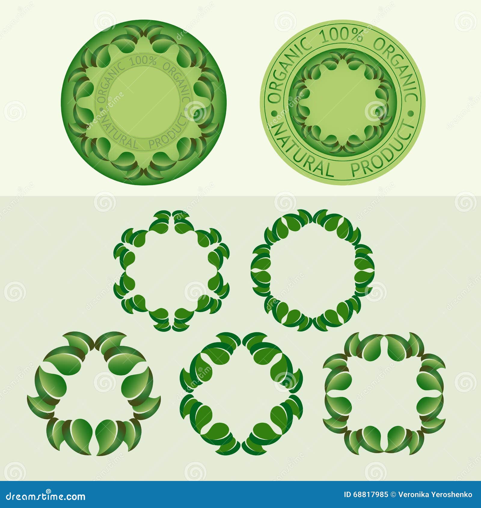 Vector Set Frames of Leaves and Badge Templates . Stock Vector ...