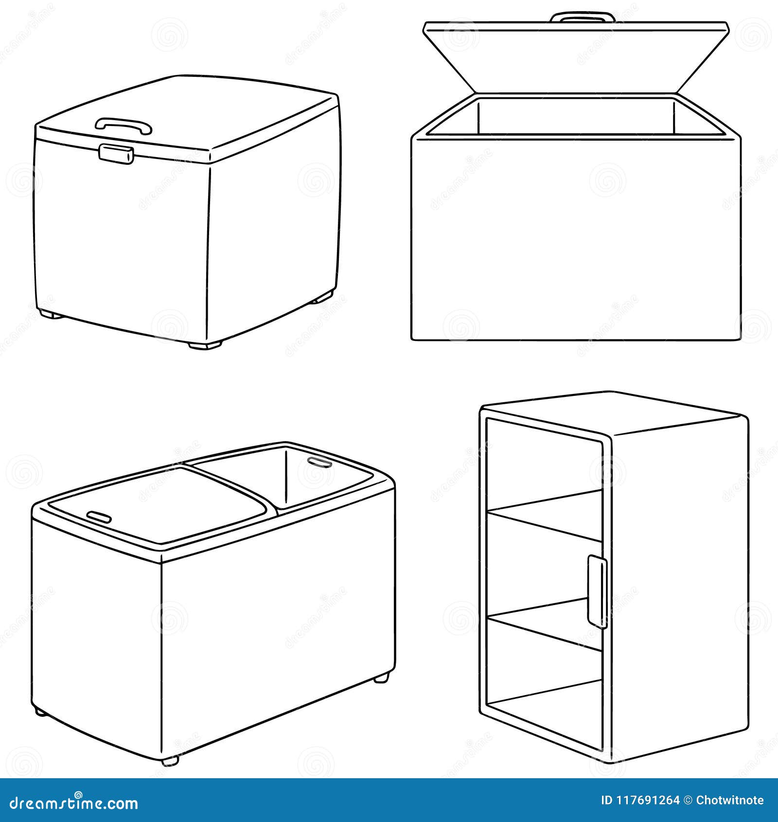 Vector set of freezer stock vector. Illustration of decoration - 117691264
