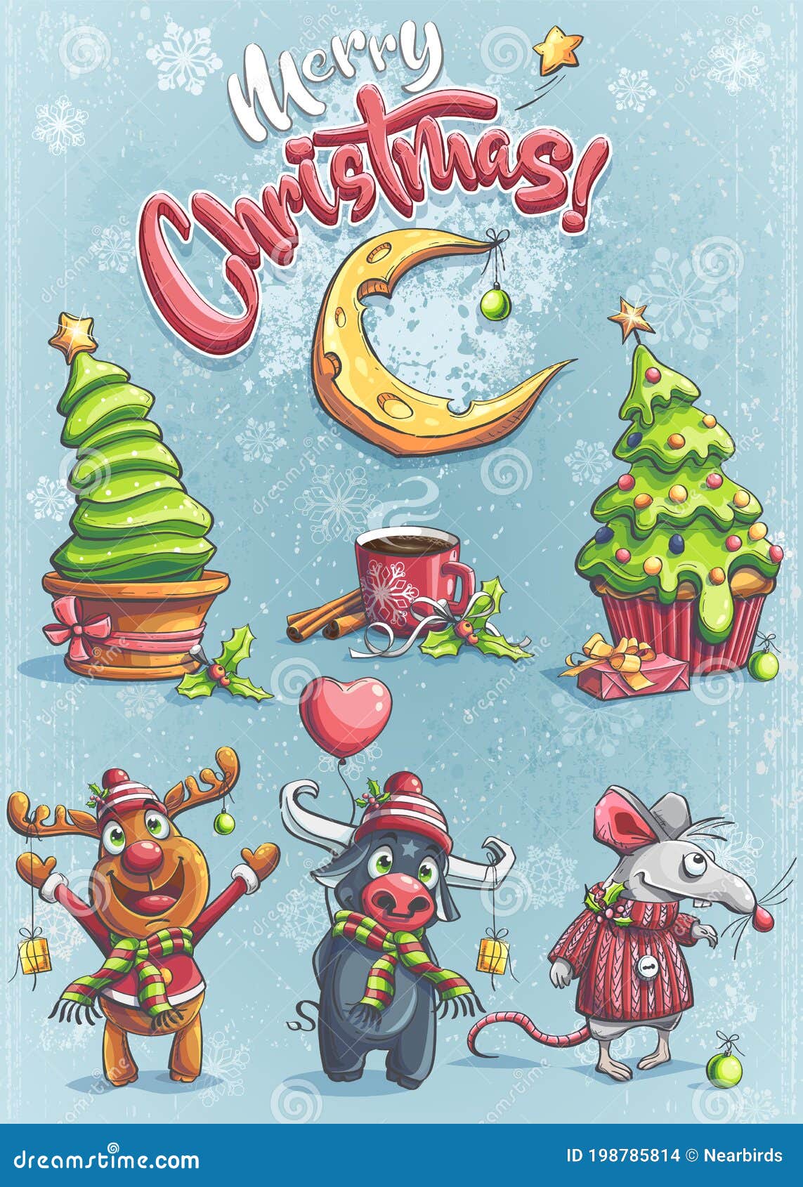 Vector Set the Funny Cartoon Style Objects Stock Vector - Illustration ...