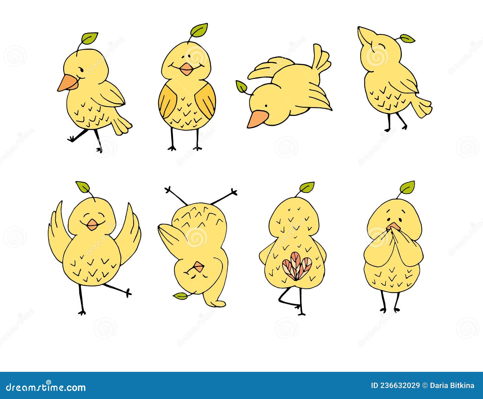 Vector Set of Funny Dancing Birds Stock Vector - Illustration of funny ...