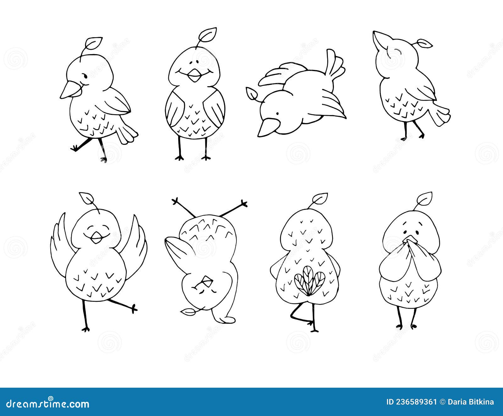 Vector Set of Funny Dancing Birds Stock Vector - Illustration of ...