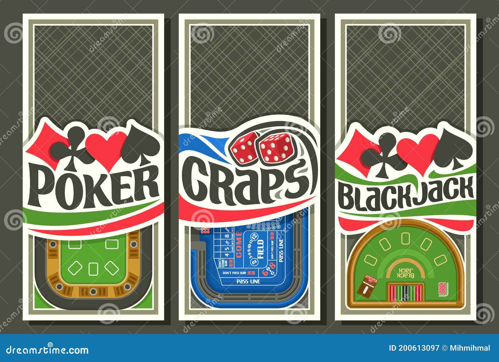 Vector Set of Gambling Layouts Stock Vector - Illustration of boards ...