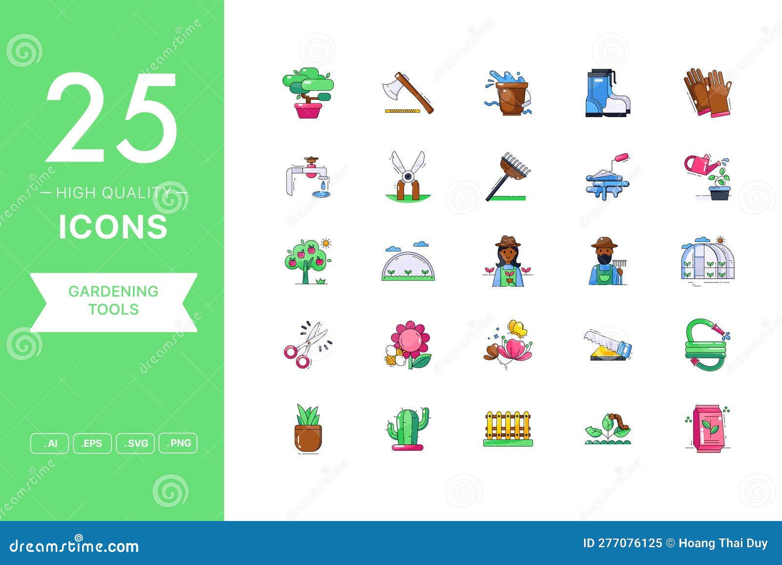 Vector Set of Gardening Icons Stock Vector - Illustration of spring ...