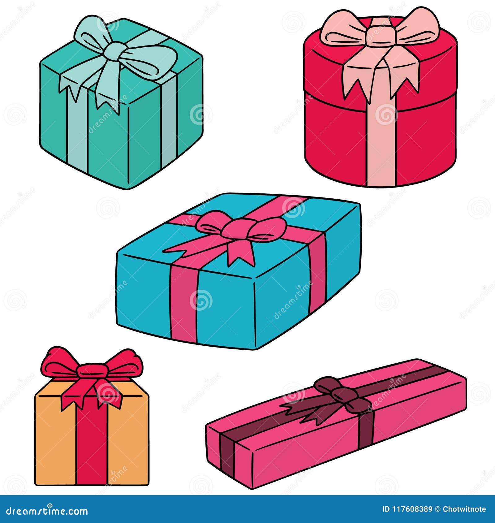 Vector set of gift box stock vector. Illustration of shopping - 117608389