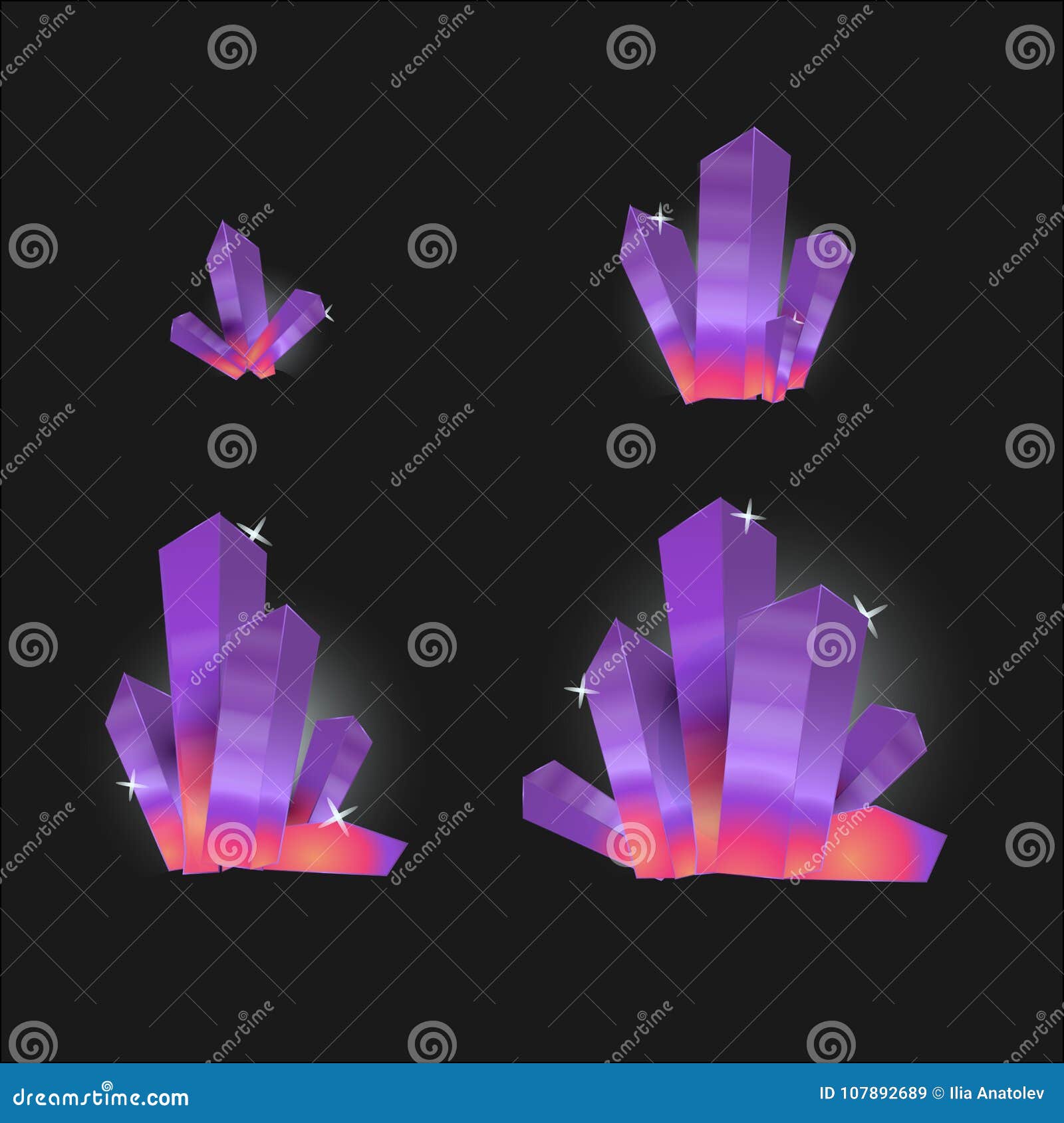 Vector Set of Glass Crystals Isolated on a Transparent Background ...