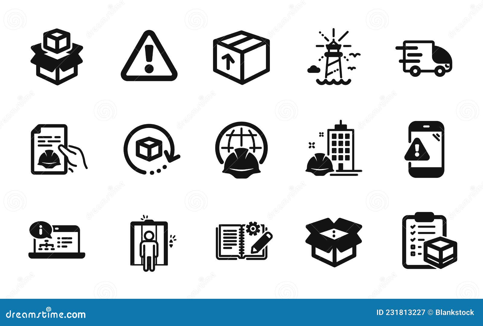Vector Set of Global Engineering, Construction Building and Warning ...