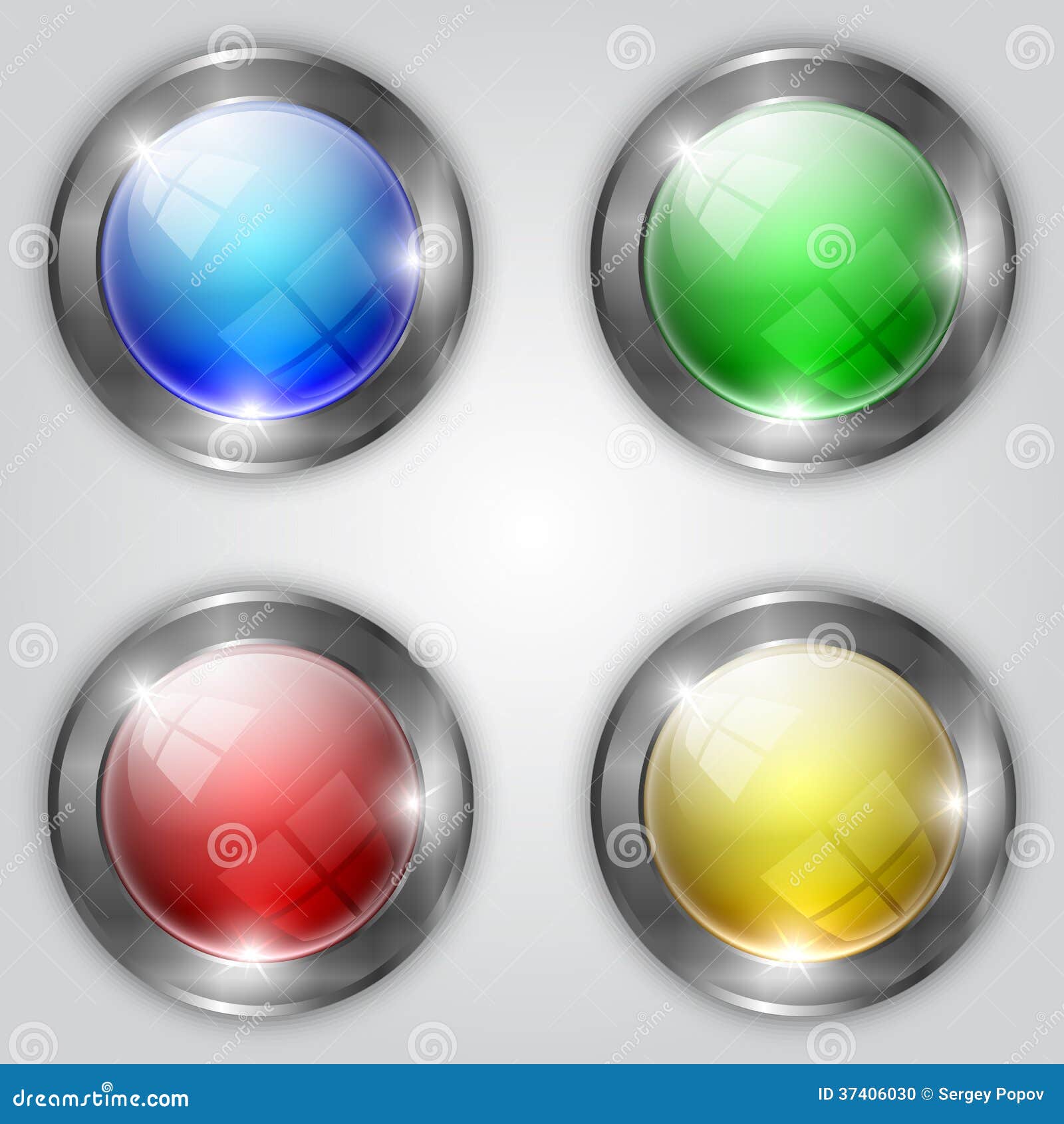 Vector Set of Glossy Colorful Round Buttons with Stock Vector ...