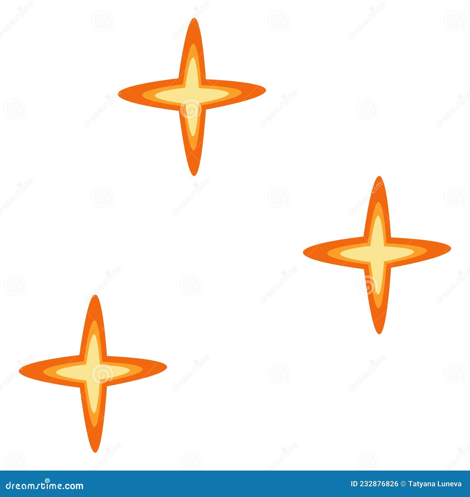 Vector Set of Glowing Stars. Hand Drawn Stars in Doodle Style with Four ...