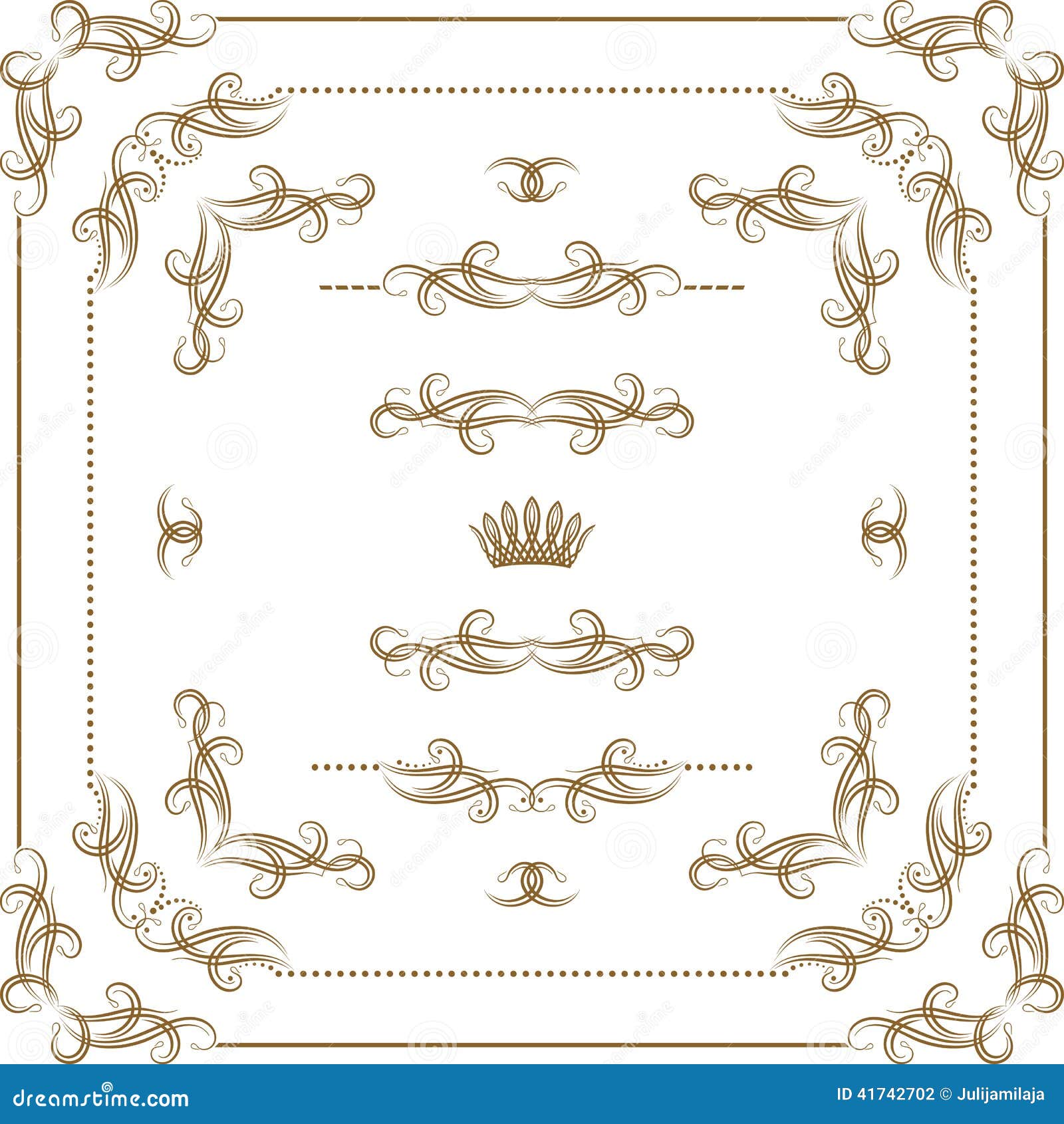 Vector Set of Gold Decorative Borders, Frame Stock Vector ...