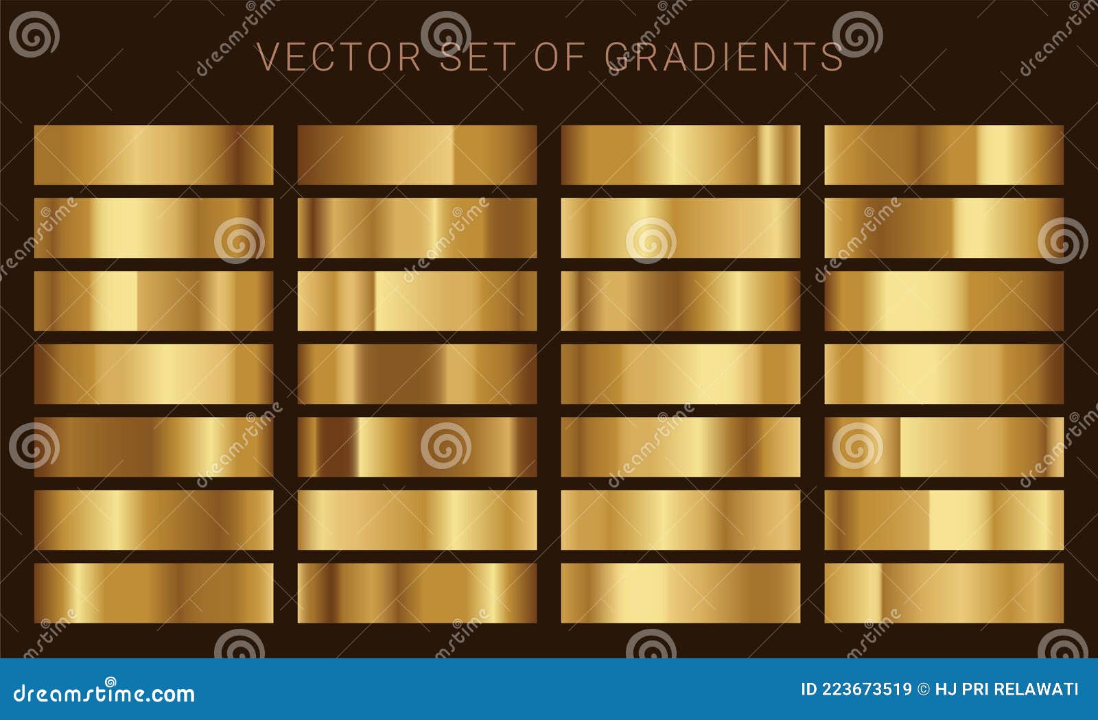 Vector Set of Gold Gradients Stock Vector - Illustration of color ...