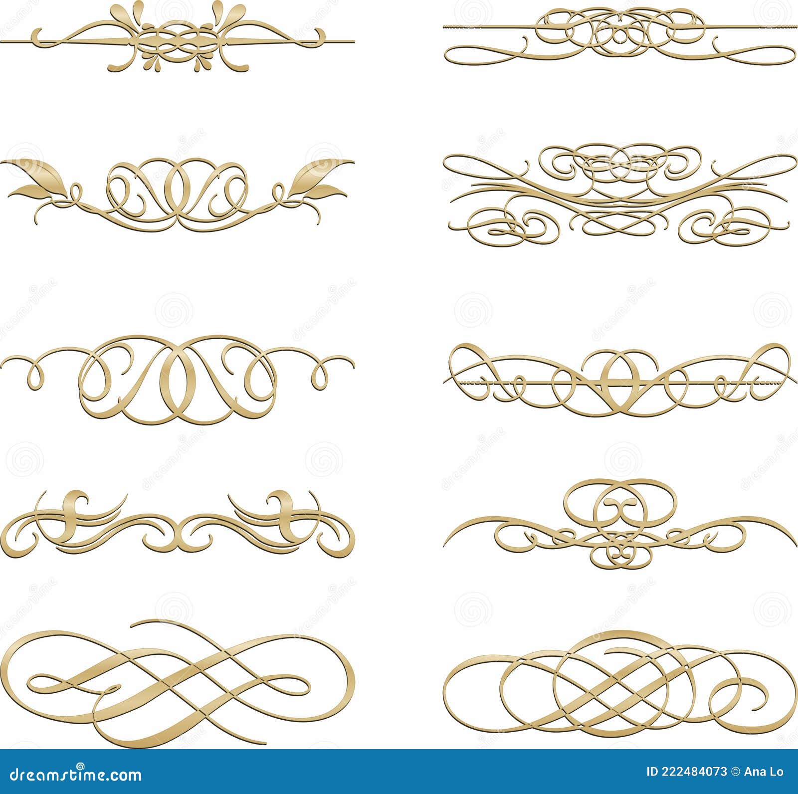 Vector Set of Gold Monograms. Stock Vector - Illustration of graphic ...