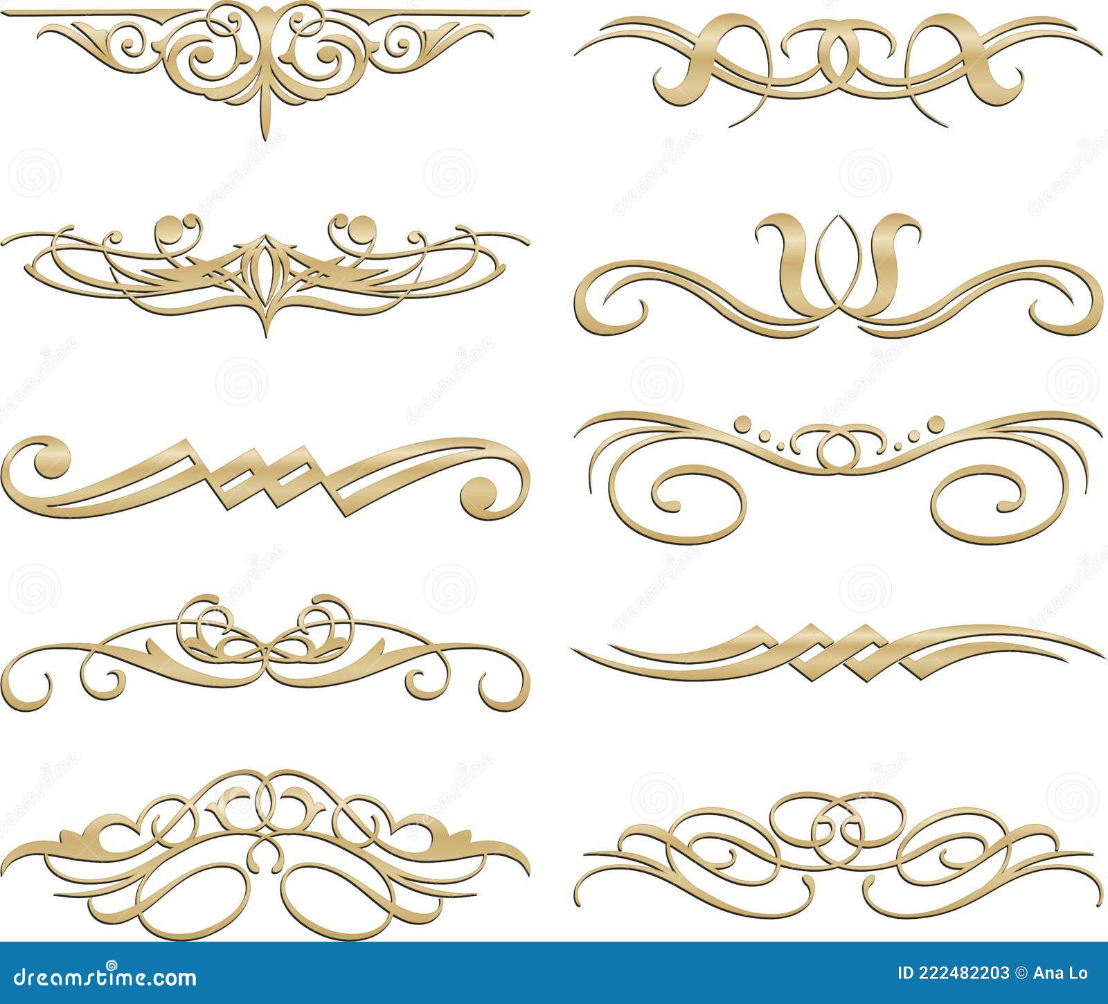 Vector Set of Gold Monograms. Stock Vector - Illustration of ornament ...