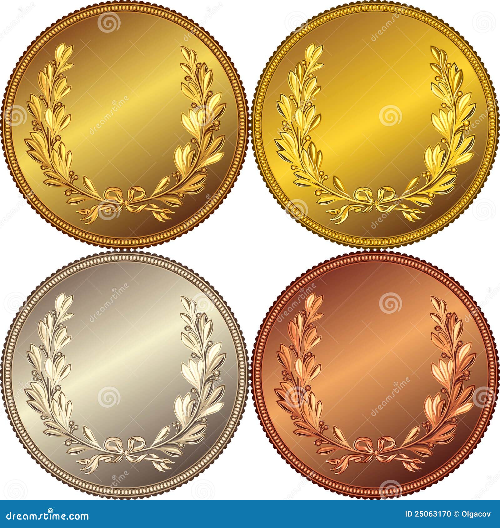 Vector Set Of The Gold, Silver And Bronze Coins | CartoonDealer.com ...