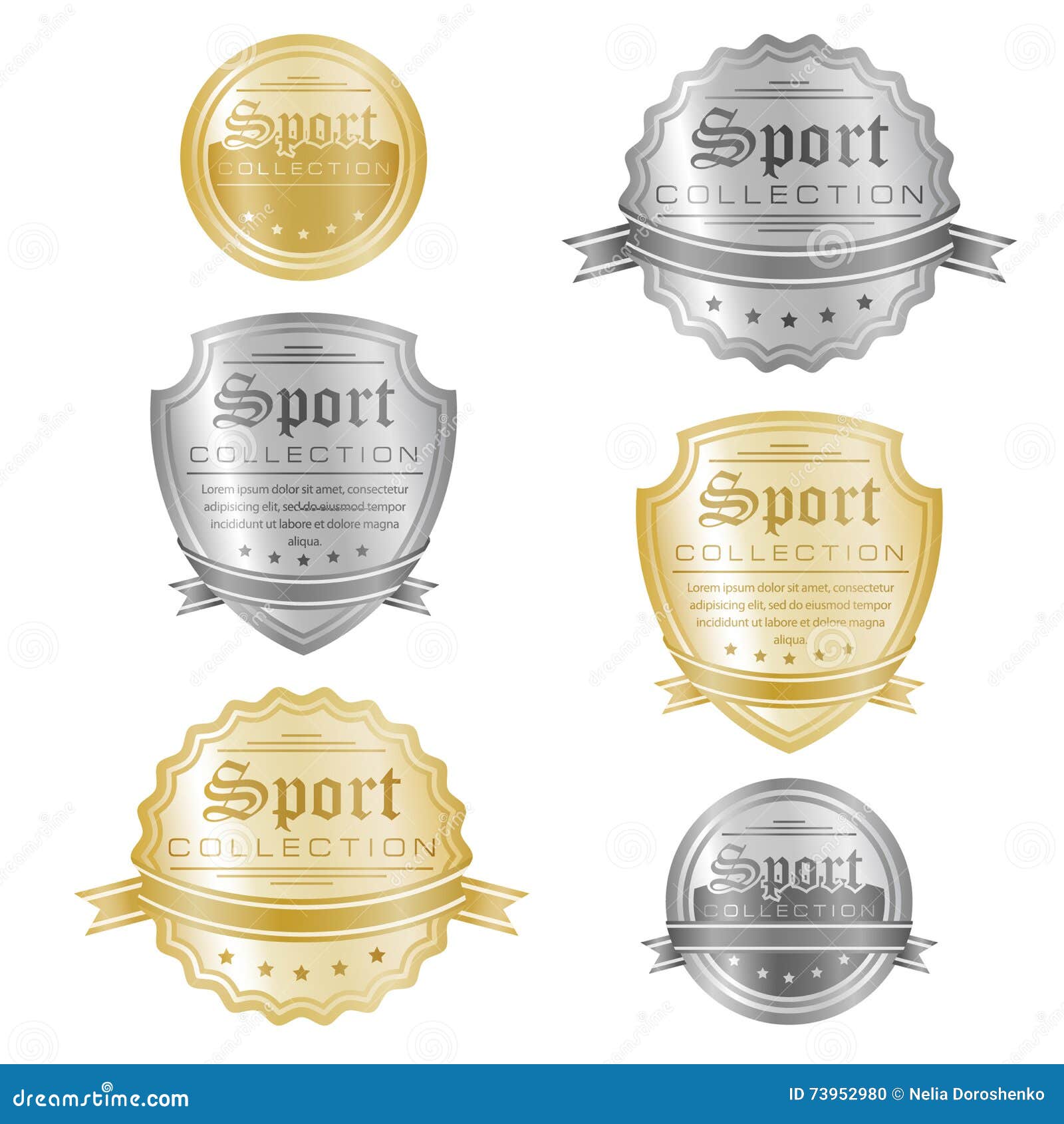 Vector Set of Gold and Silver Sport Emblems. Stock Vector ...