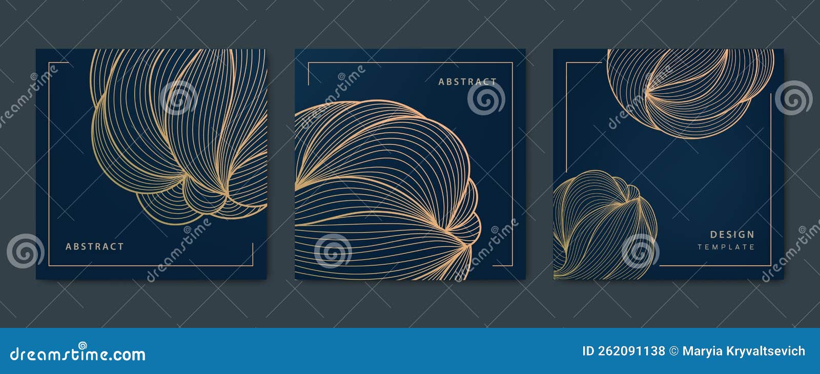 Vector Set of Gold Spheres, Organic Balls, Shapes Cards, Square Luxury ...