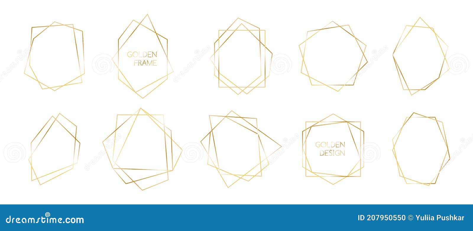 Vector Set Of Golden Polyhedron Frames. Abstract Geometric Thin Line ...