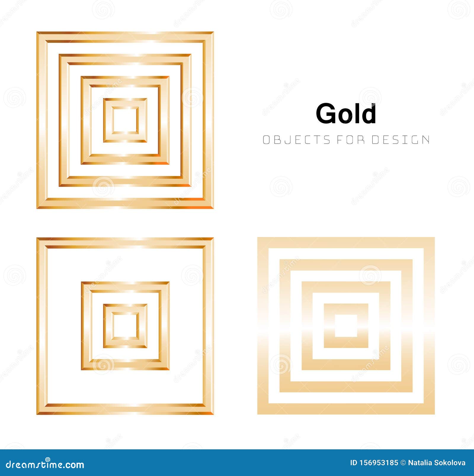 Vector Set Of Golden Squares, Different Sizes | CartoonDealer.com ...