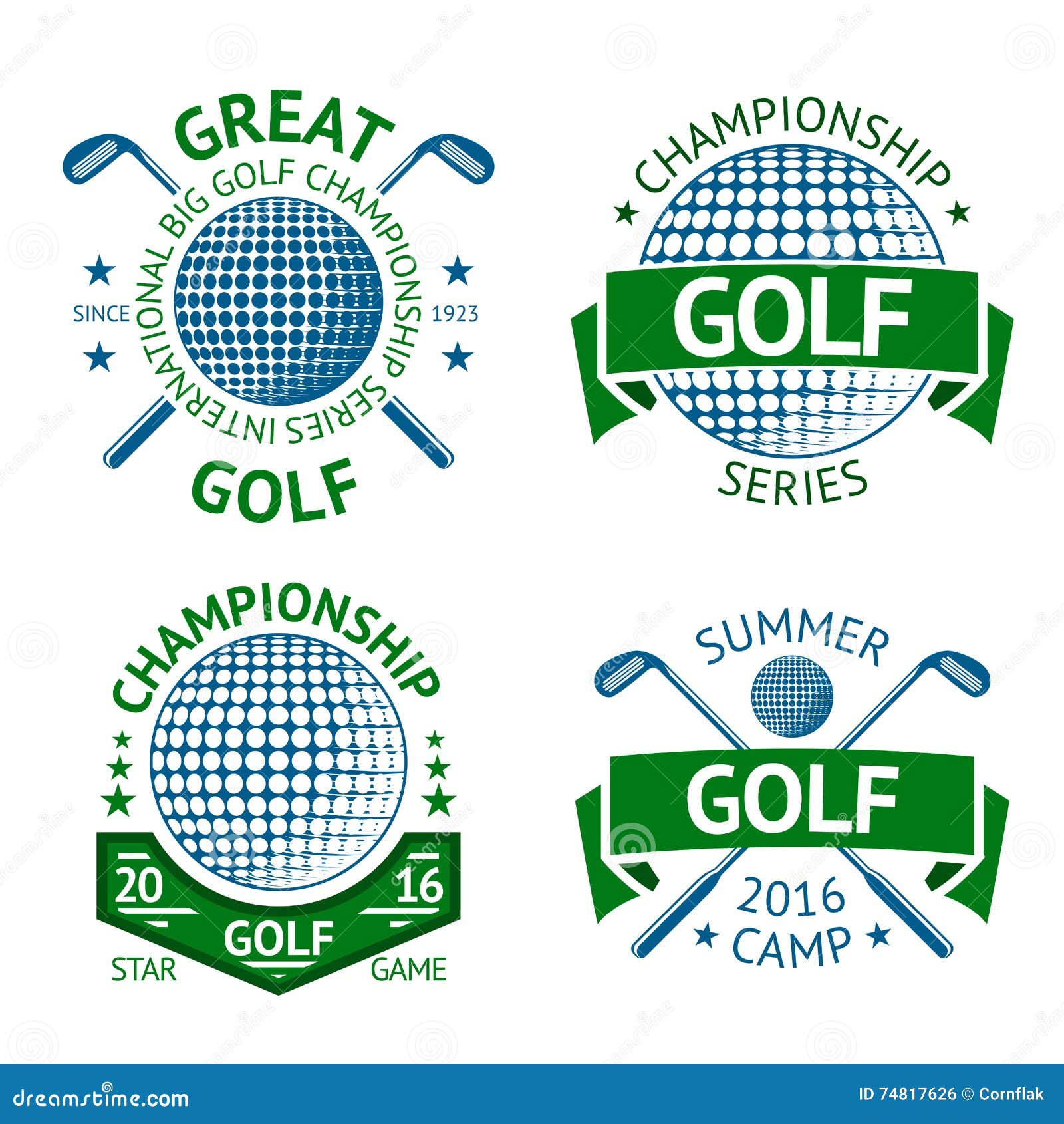 Golf Badges Logos And Labels For Any Use Cartoon Vector | CartoonDealer ...