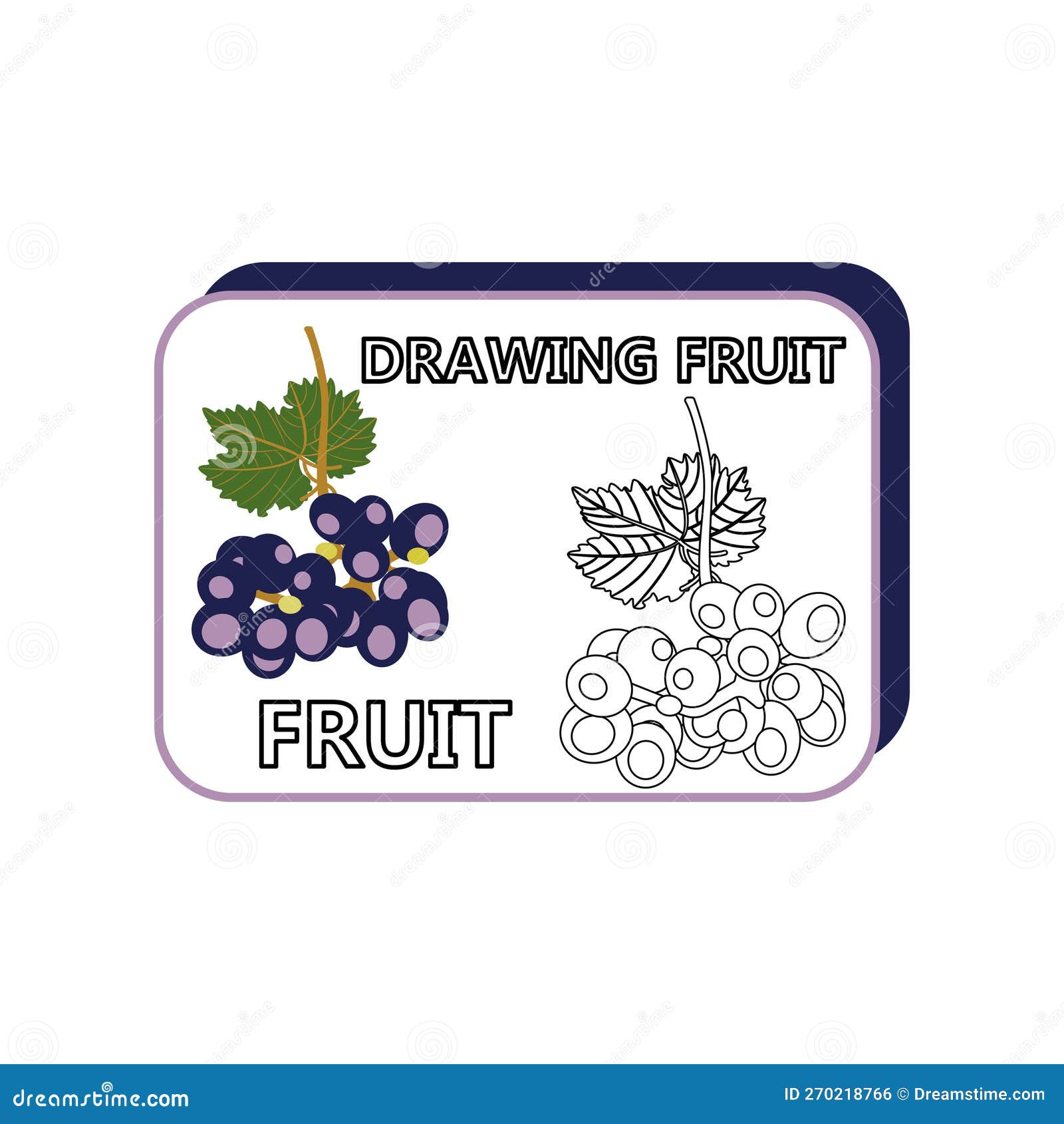 Grape Coloring Book for Kids Children Stock Vector - Illustration of ...