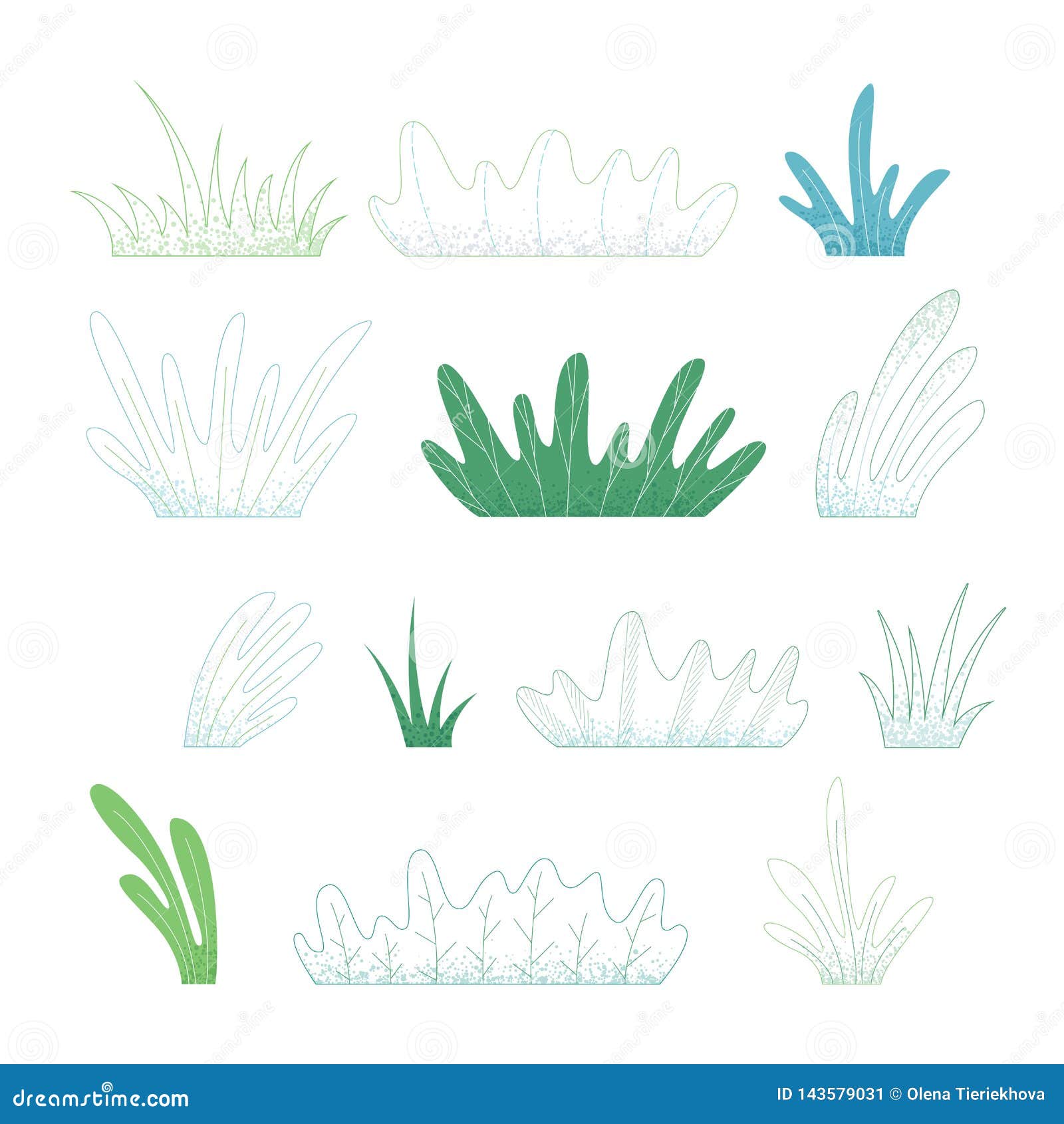 Vector Set of Grass for Your Design Stock Vector - Illustration of ...
