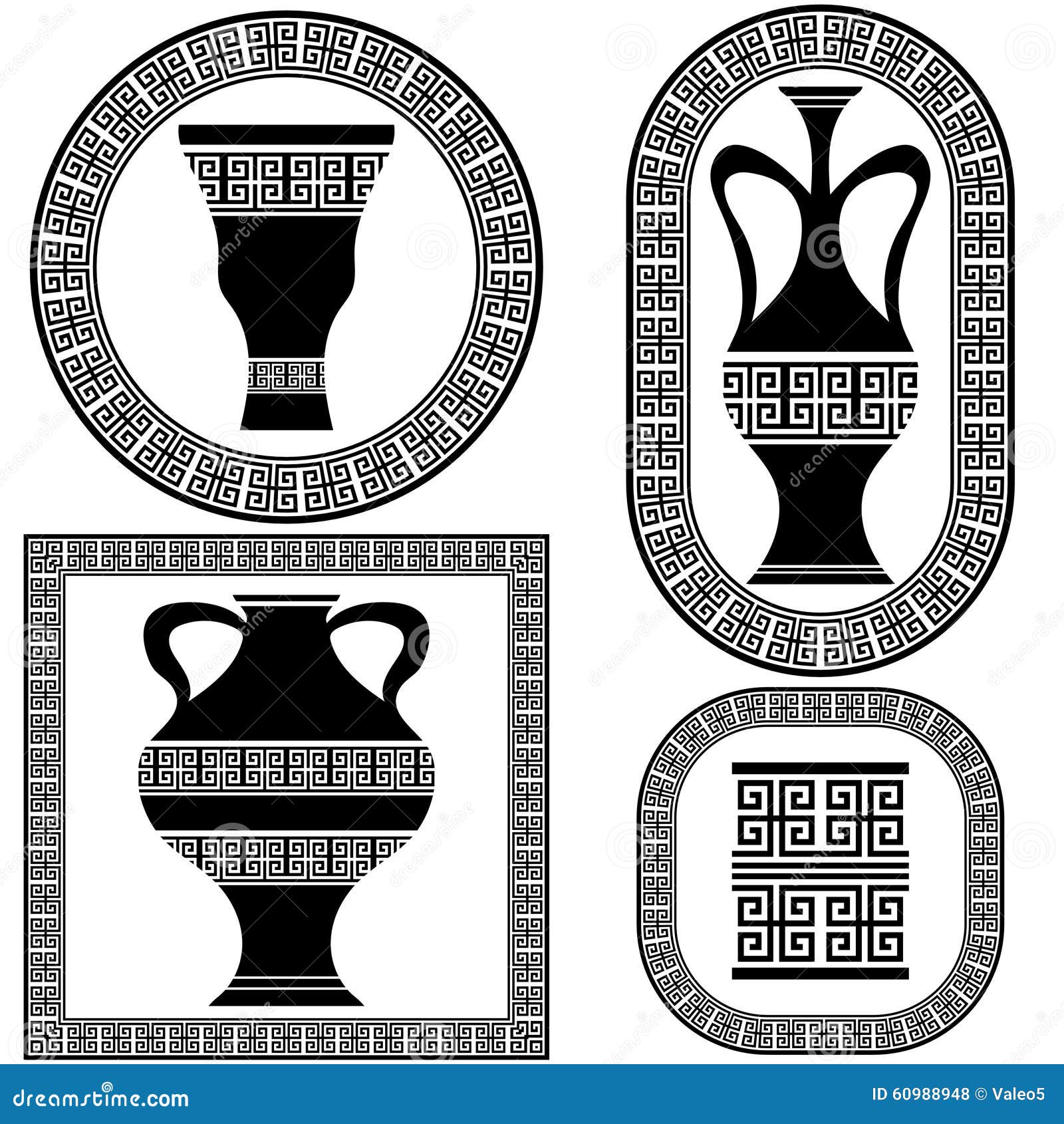 Vector Set of Greek Frames stock vector. Illustration of antique - 60988948