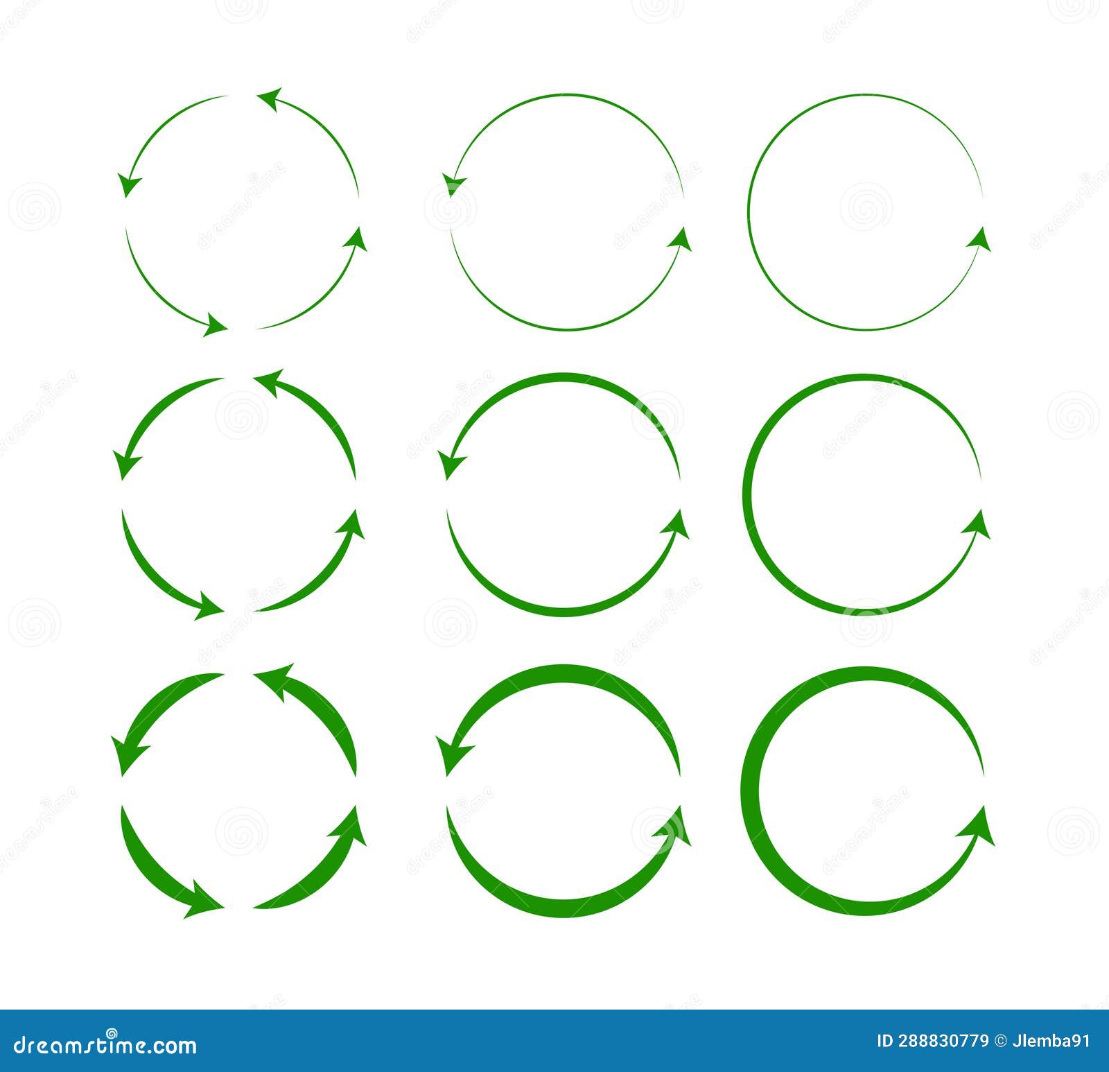 Vector Green Circle Arrows Isolated on White Background. Rotate Arrow ...