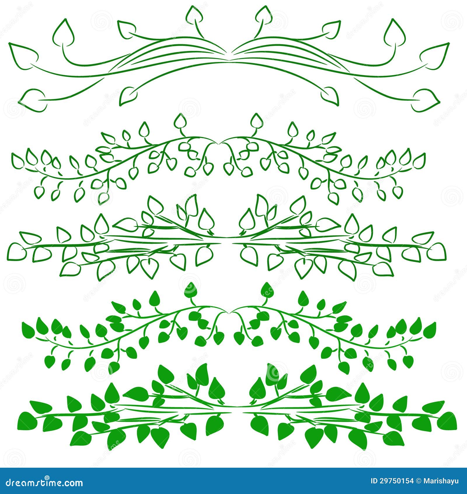 Set of Green Design Elements Stock Vector - Illustration of invitation ...