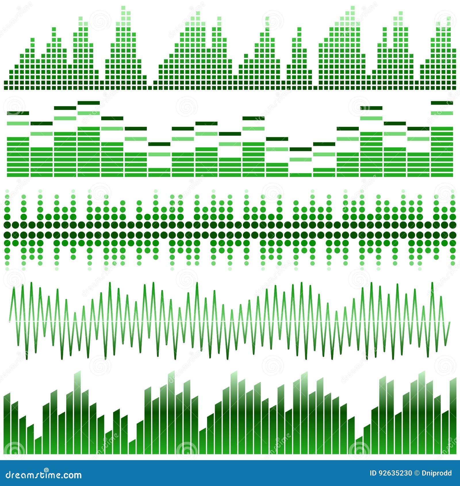 Green Sound Wave Background On Black Background For Technology And ...