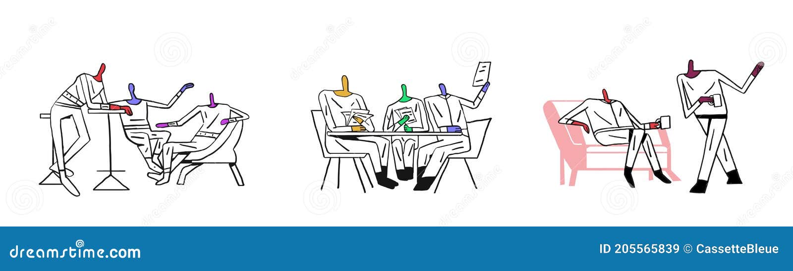 Vector Set with Group of People Meeting and Talking. Concept of ...