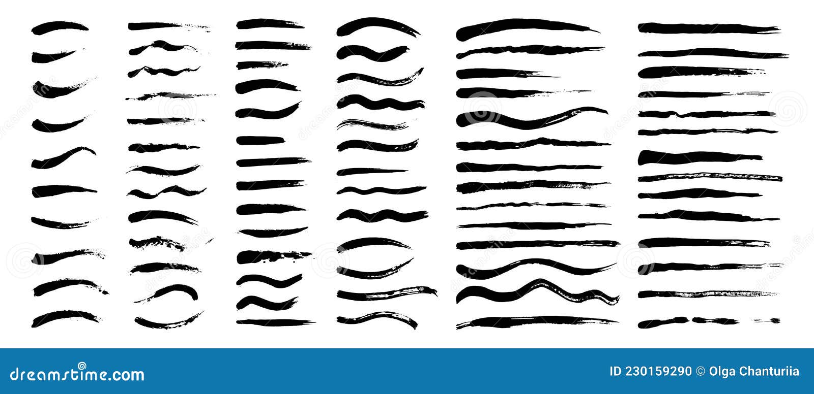 Vector Set of Grunge Artistic Brush Strokes, Brushes. Creative Design ...