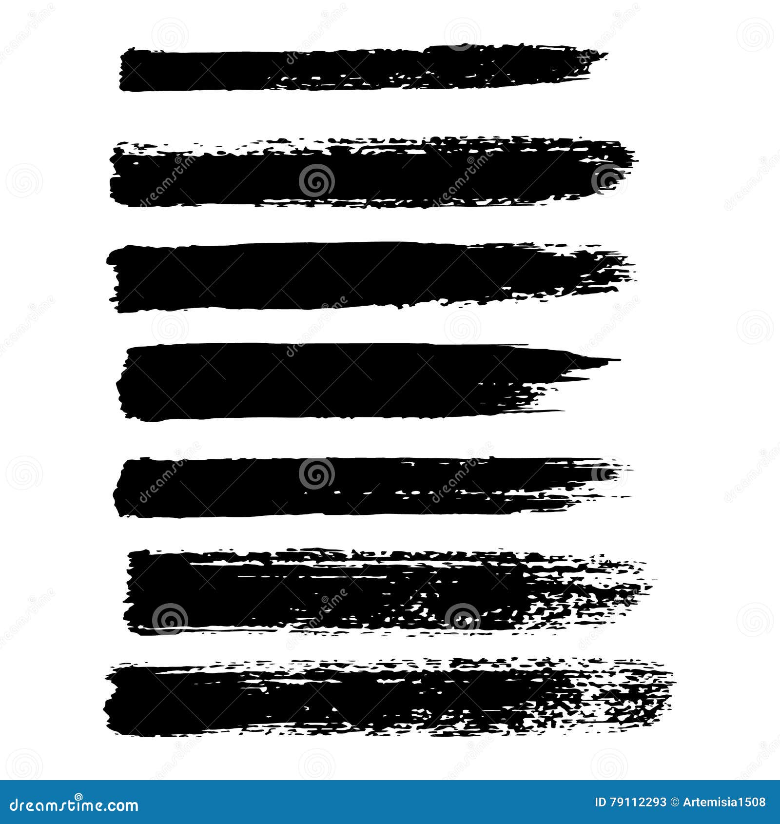 Vector Set of Grunge Brush Strokes. Oil Brushes. Vector Stock Vector ...
