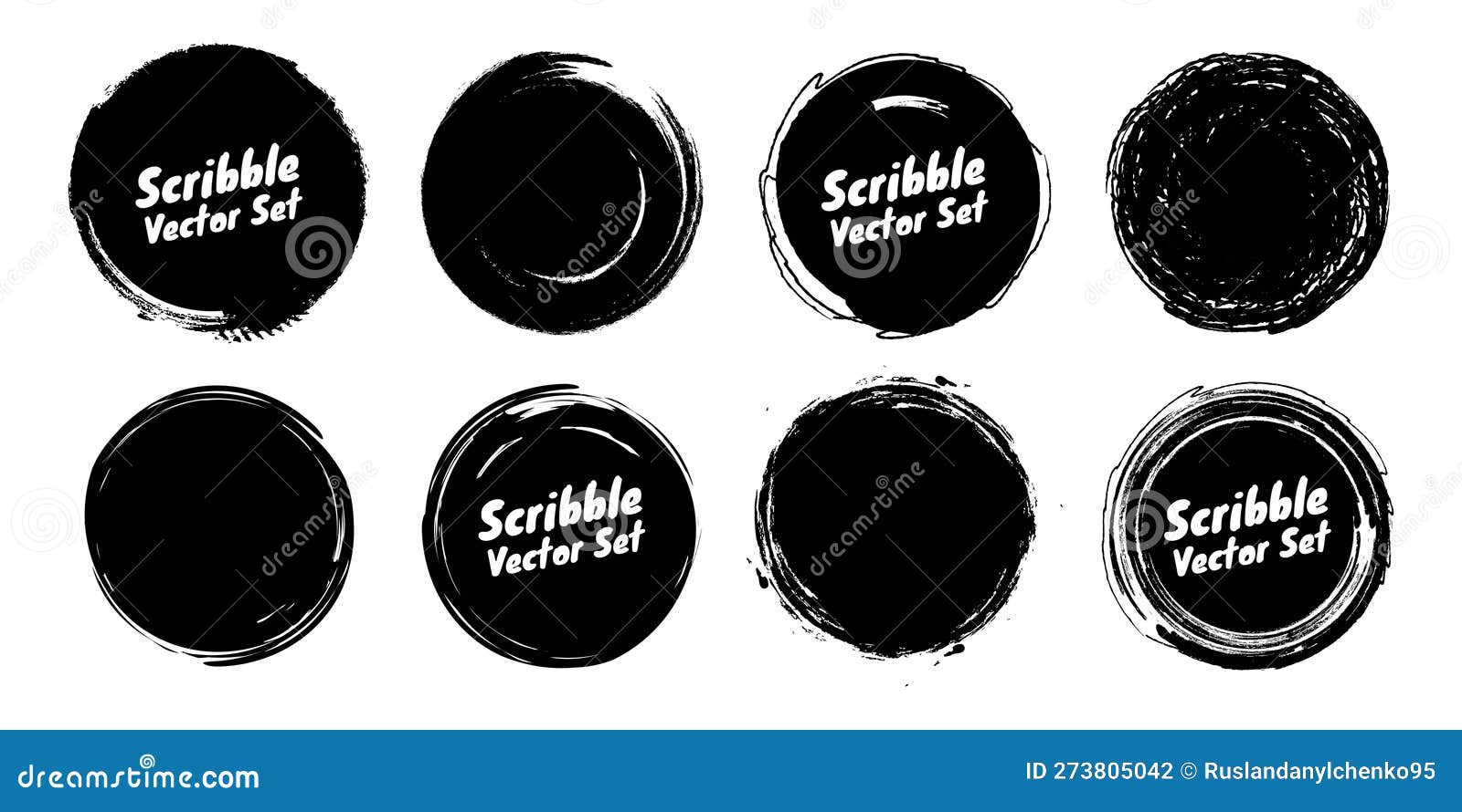 Vector Set of Grunge Circle on a White Background. Round Shape for ...