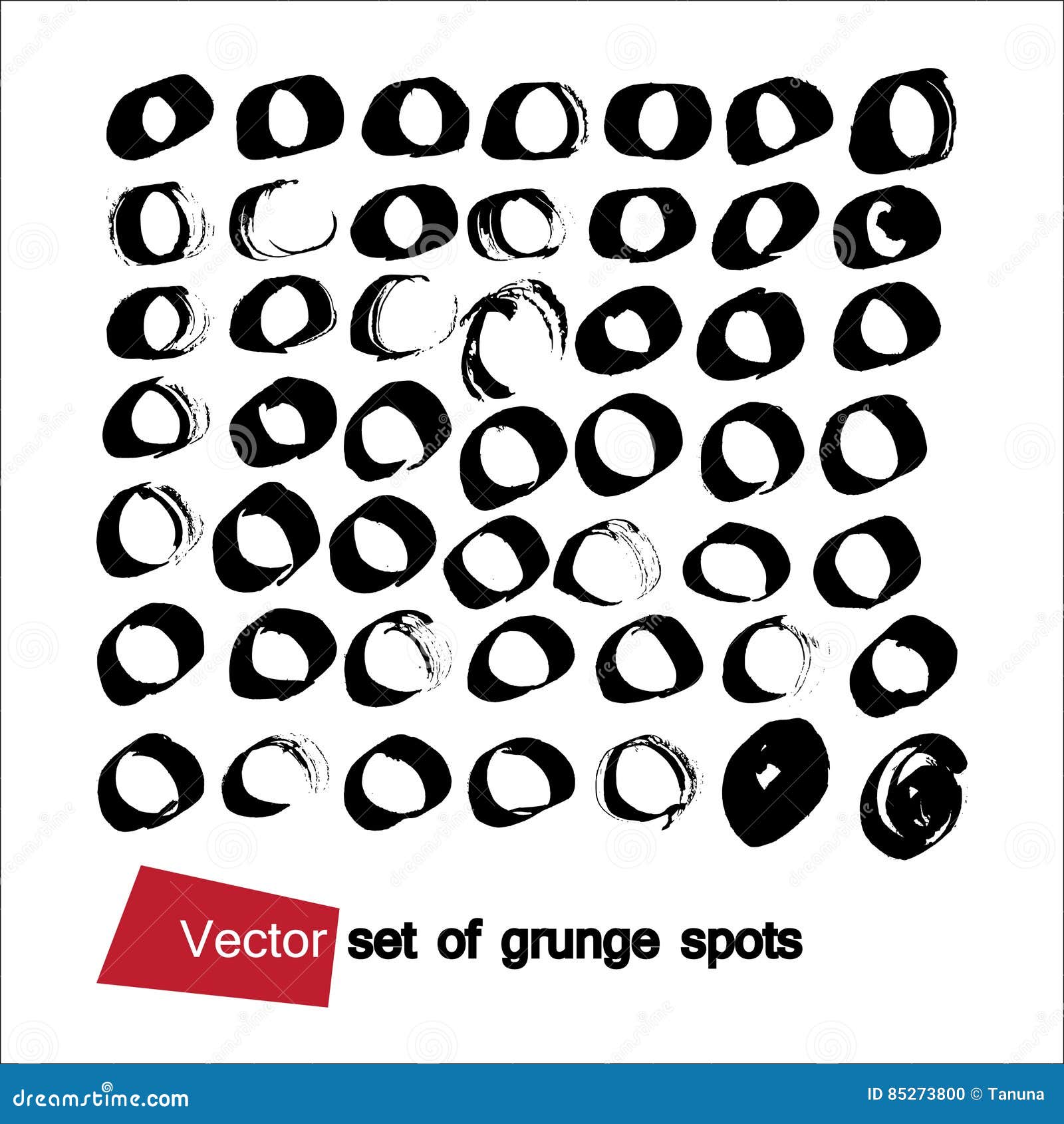 Vector set of grunge spots stock vector. Illustration of blob - 85273800