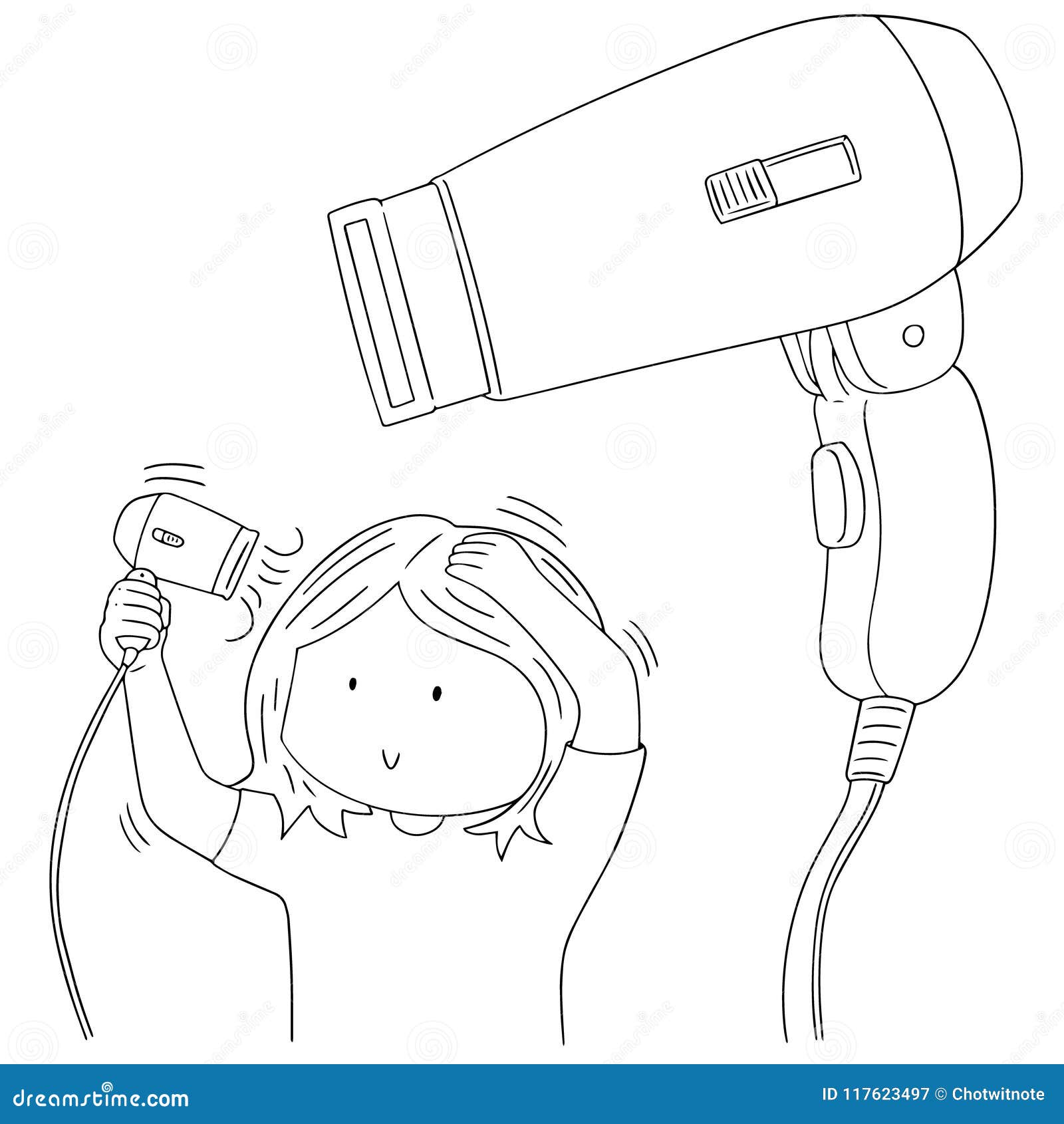 Vector Set Of Hair Dryer Stock Vector Illustration Of Deco 117623497