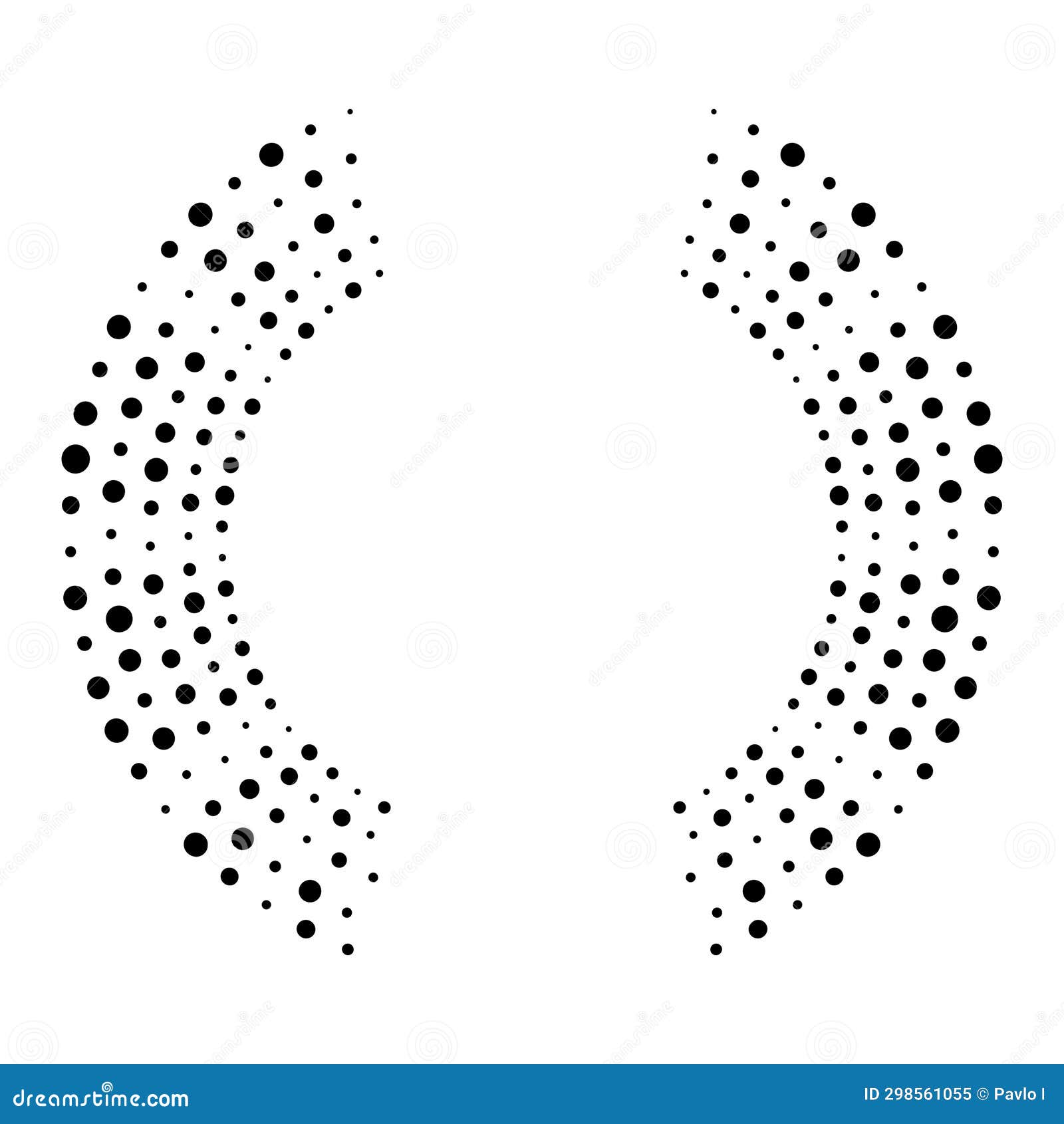 Vector Set of Halftone Dotted Background in Circle Form. Circle Random ...