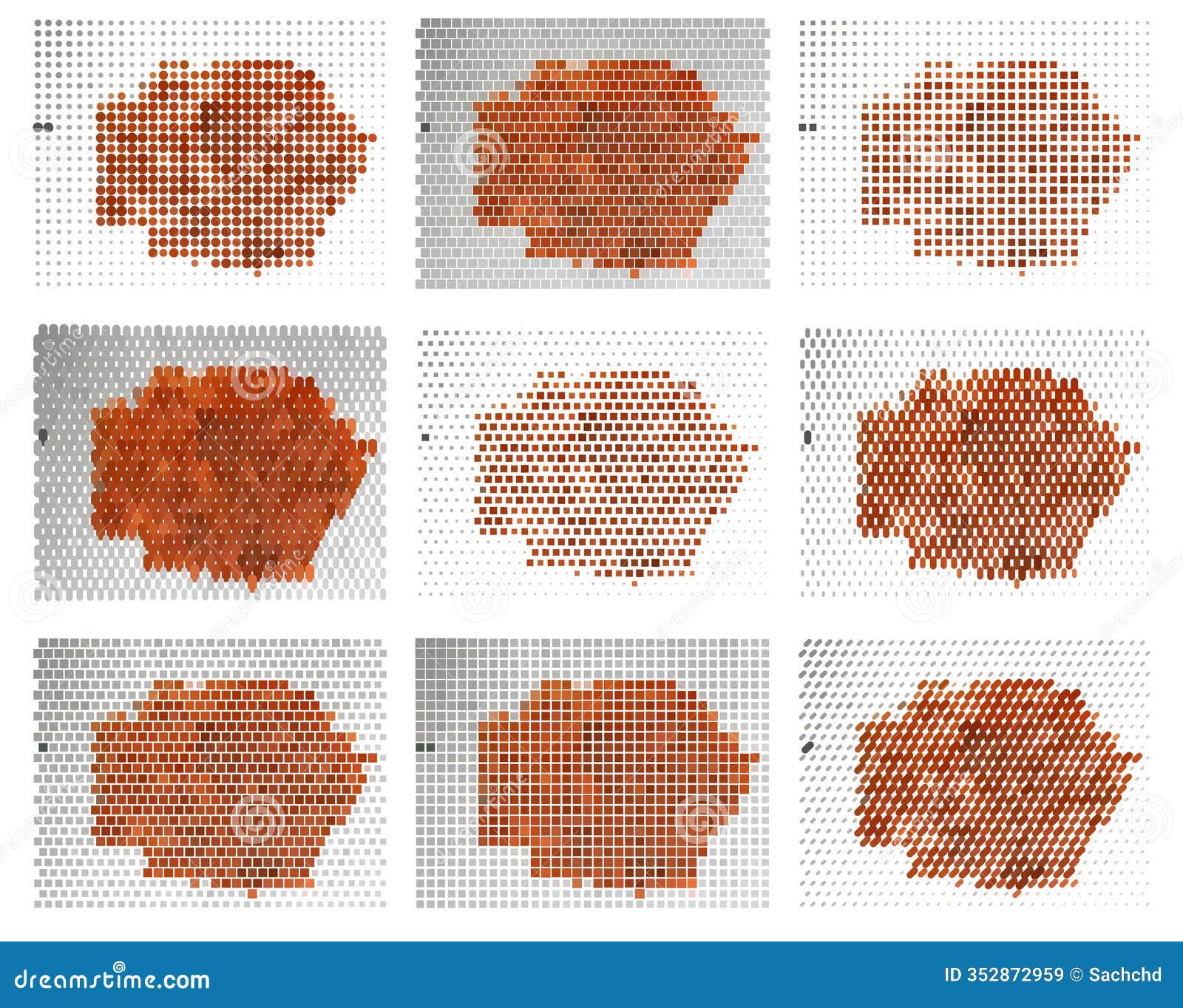Vector Set of 12 Halftone Watercolor Orange Spots, Stock Illustration ...