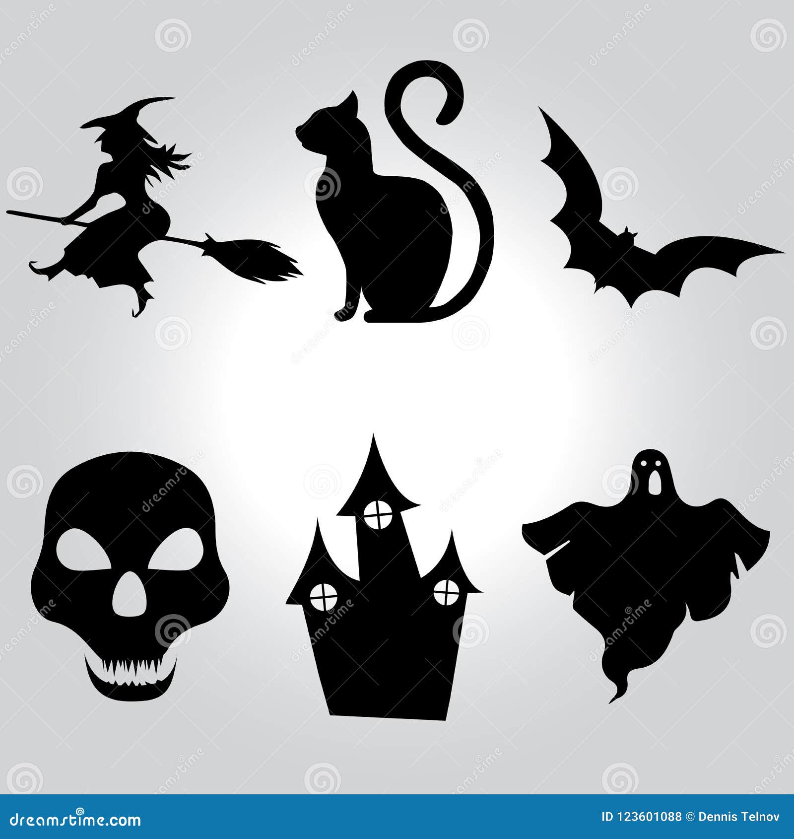 Vector Set Of Halloween Icons. Halloween Elements Collection In Stock ...