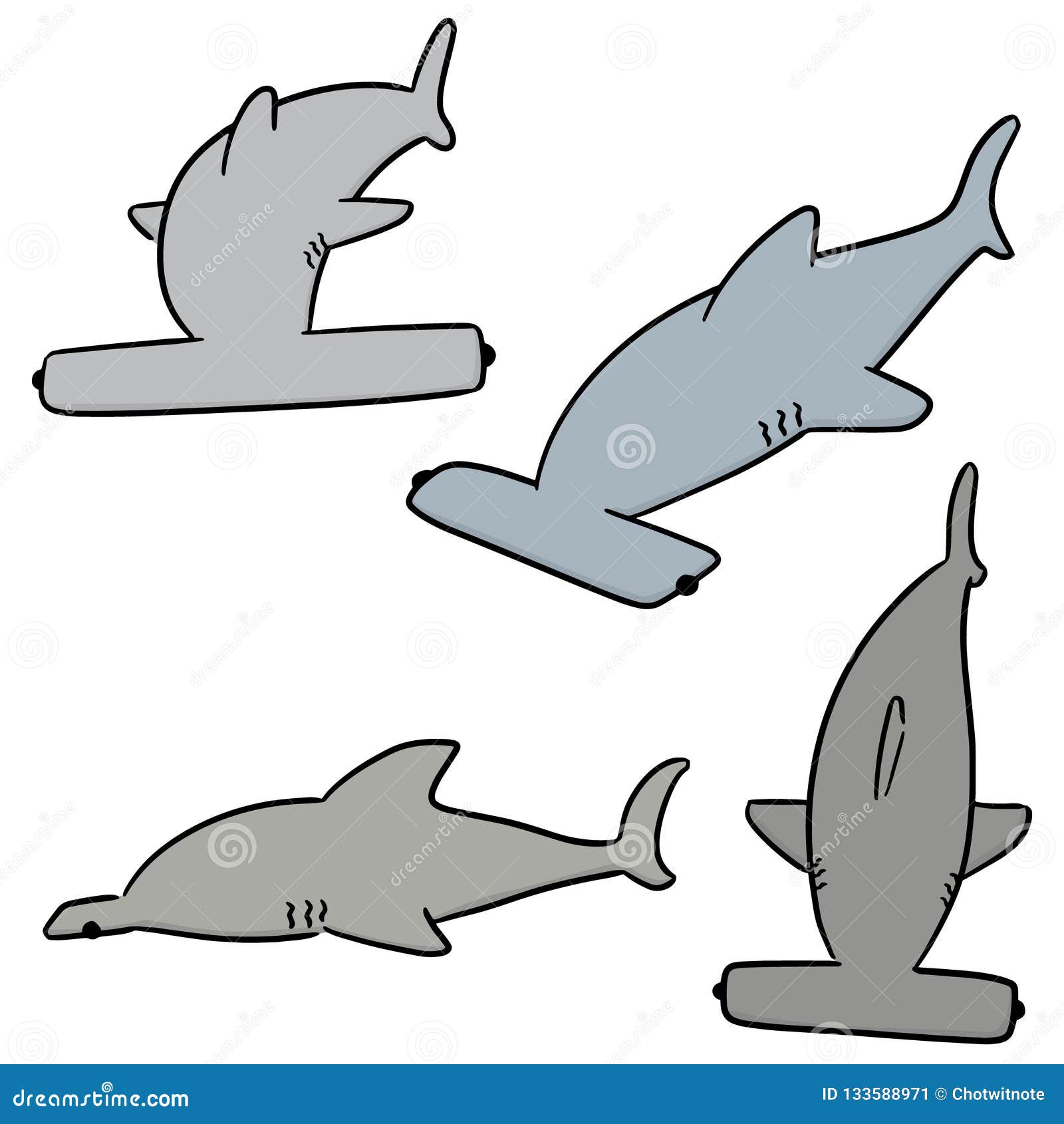 Vector Set of Hammerhead Shark Stock Vector - Illustration of deco ... Vector Set of Hammerhead Shark Stock Vector - Illustration of deco ...