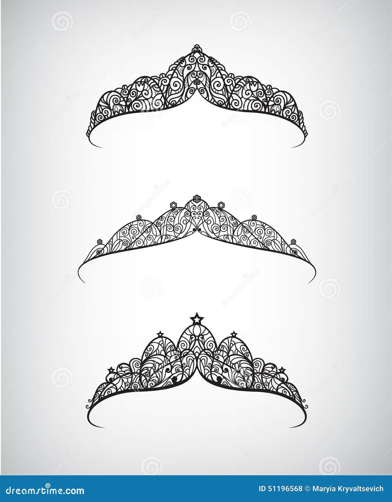Vector Set of Hand Drawn Beautiful Decorated with Stock Vector ...