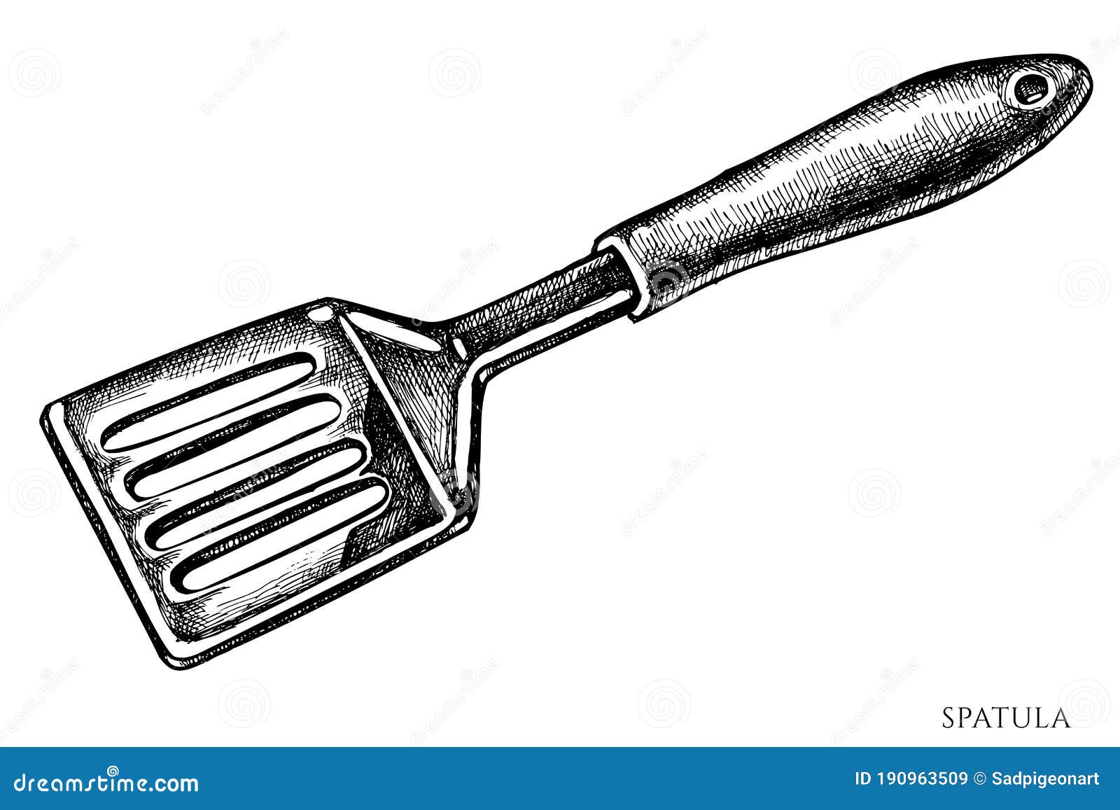 Vector Set of Hand Drawn Black and White Spatula Stock Vector ...