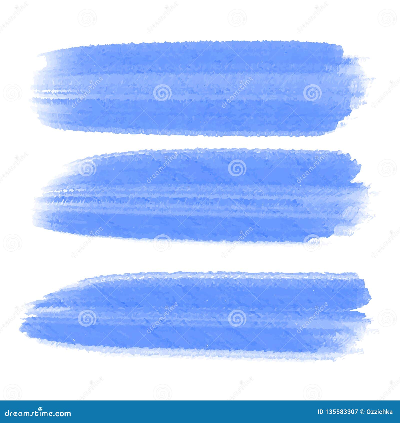 Vector Set of Hand Drawn Brush Strokes in Horizontal Rectangular Shape ...