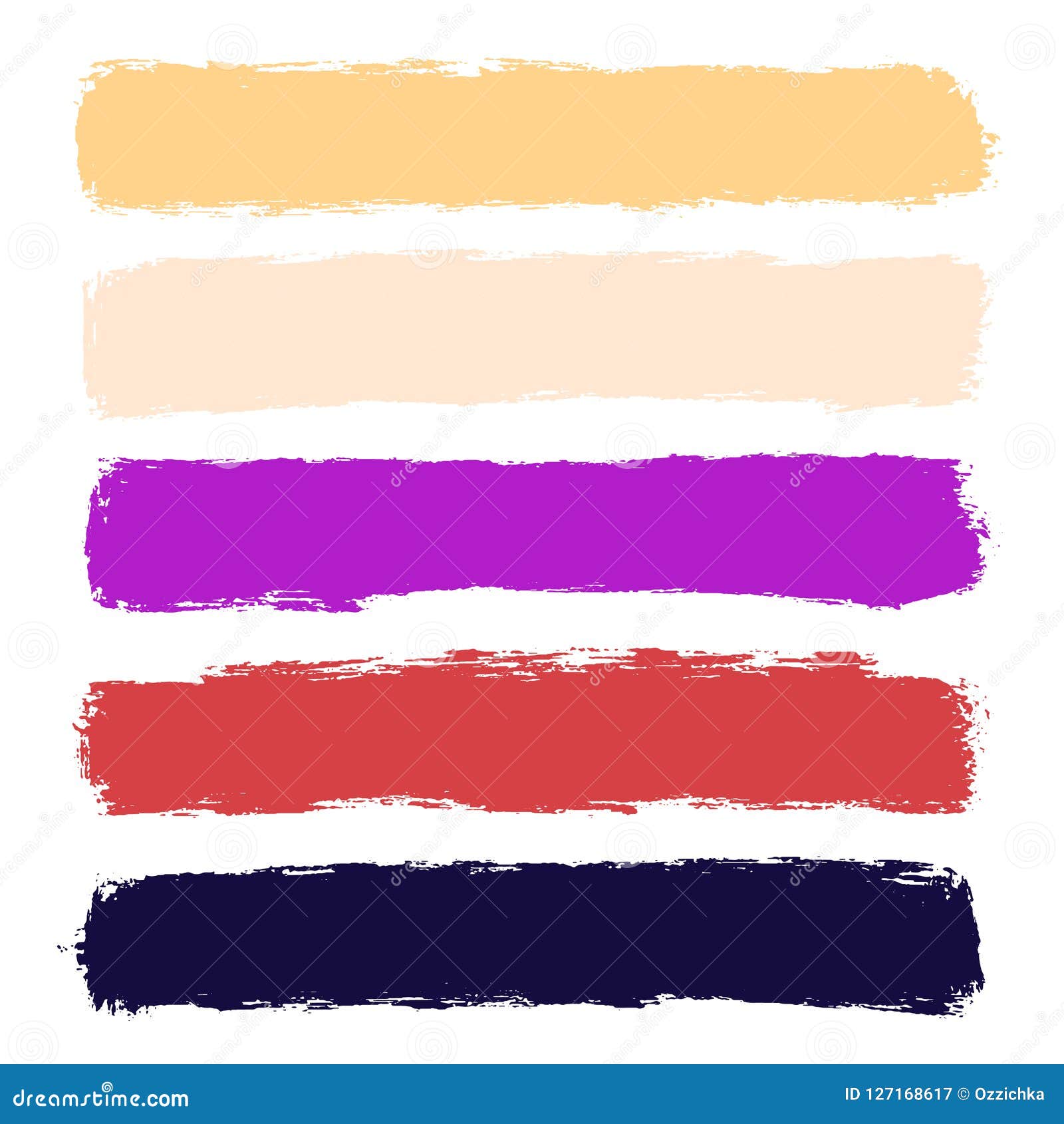 Vector Set of Hand Drawn Brush Strokes in Rectangular Shape for ...