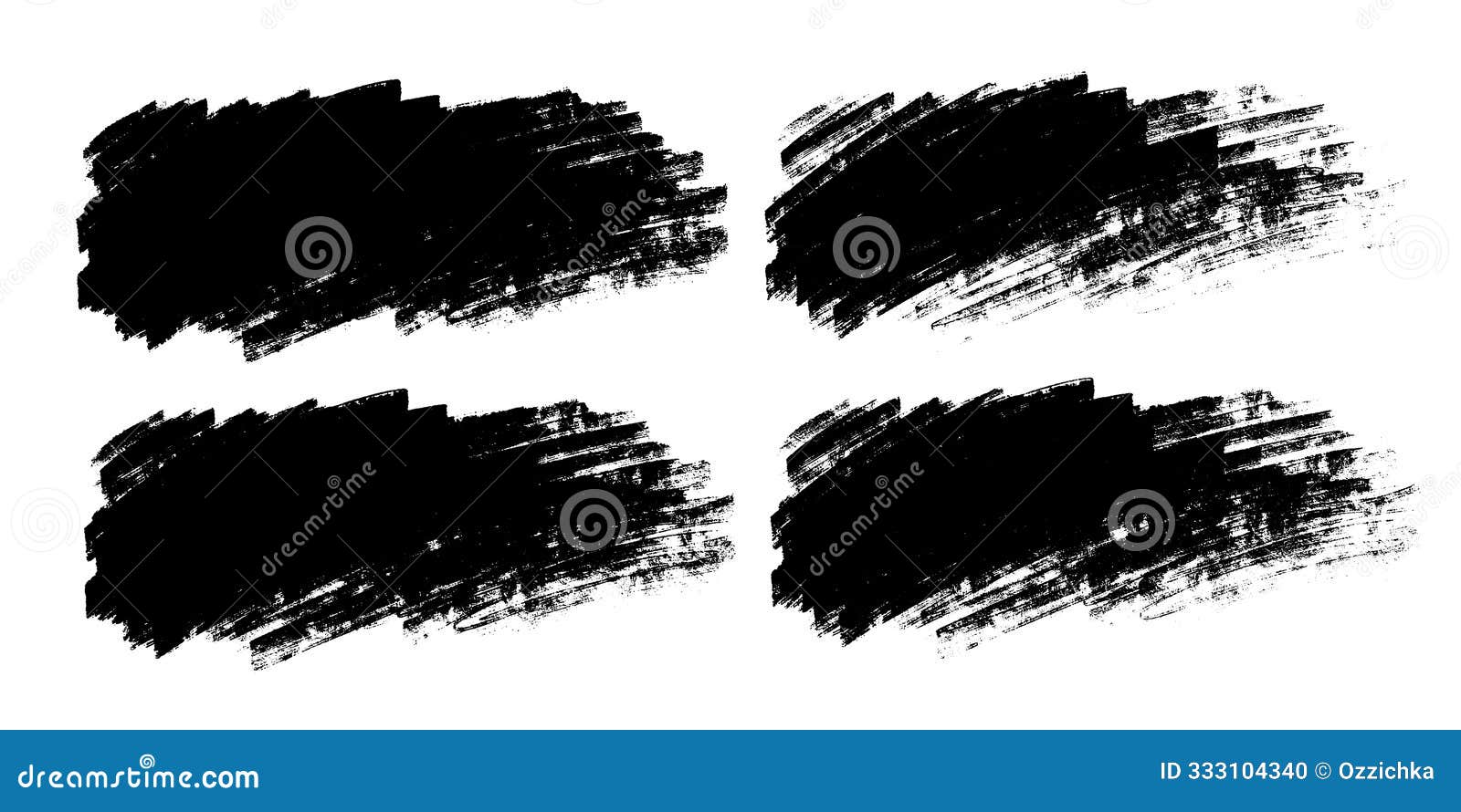 Vector Set of Hand Drawn Brush Strokes, Stains for Backdrops ...