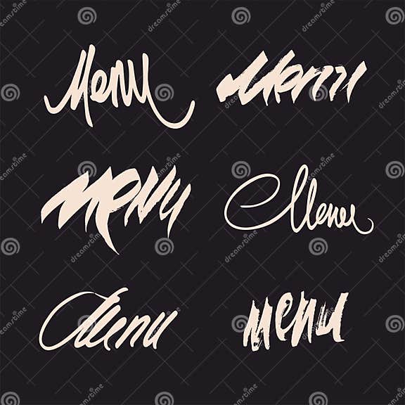 Vector Set of Hand Drawn Calligraphic Menu Headlines. Stock Vector ...