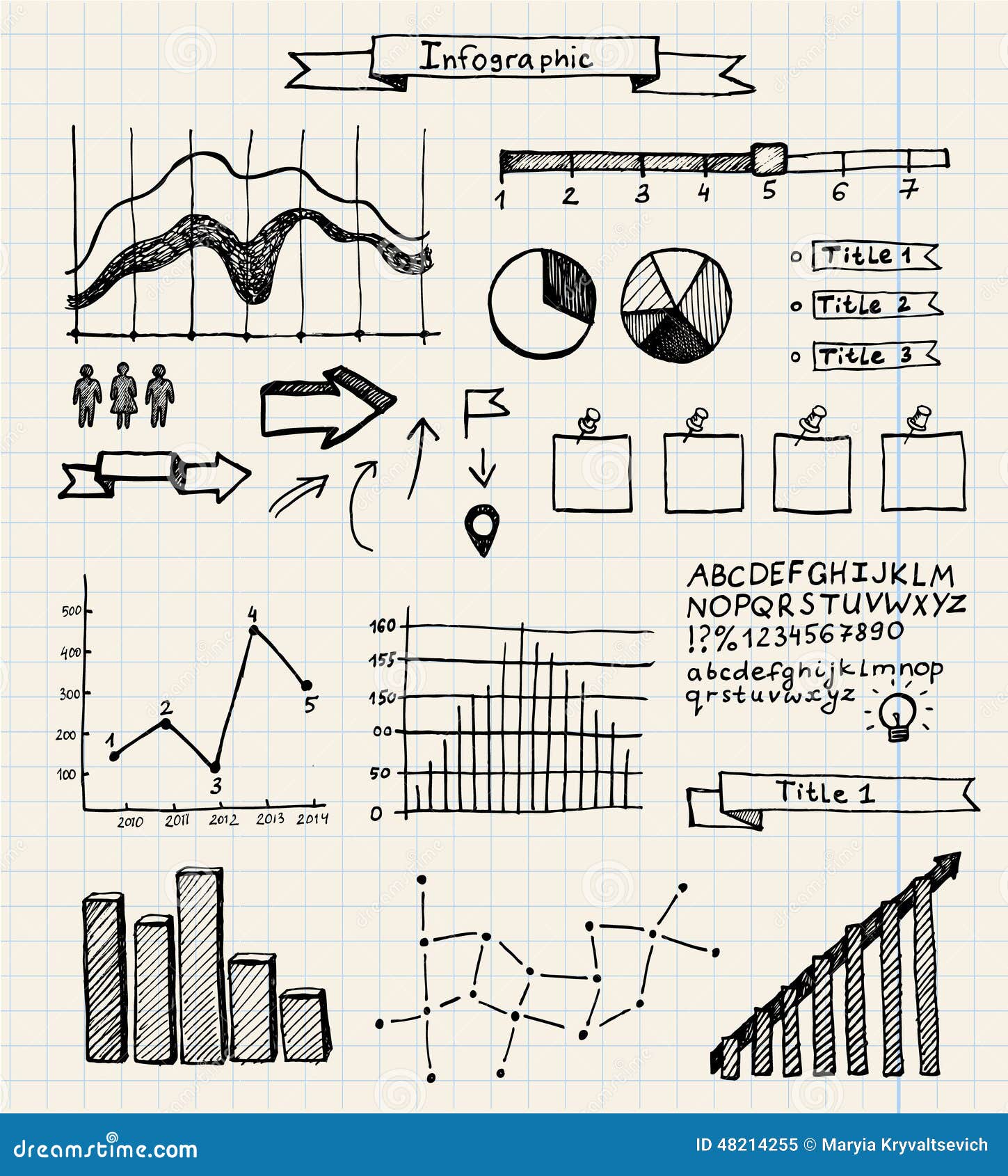 Vector Set of Hand Drawn Doodle Infographics on Stock Vector ...