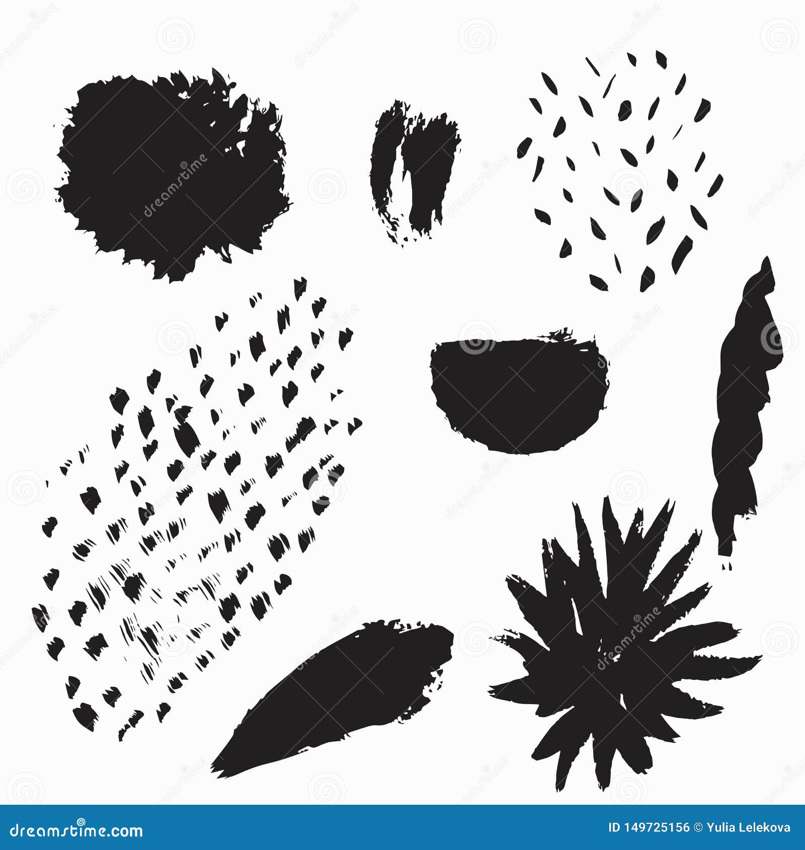 Vector Set of Hand Drawn Ink Elements. Collection of Terms for Creative ...