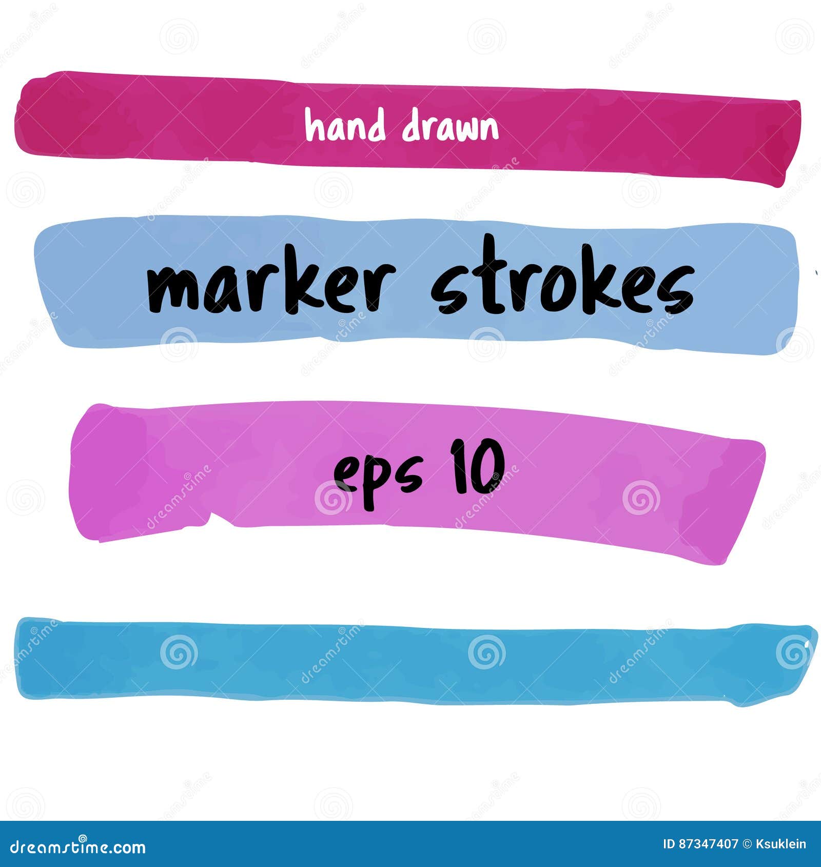 Vector Set of Hand Drawn Marker Strokes Stock Vector - Illustration of ...